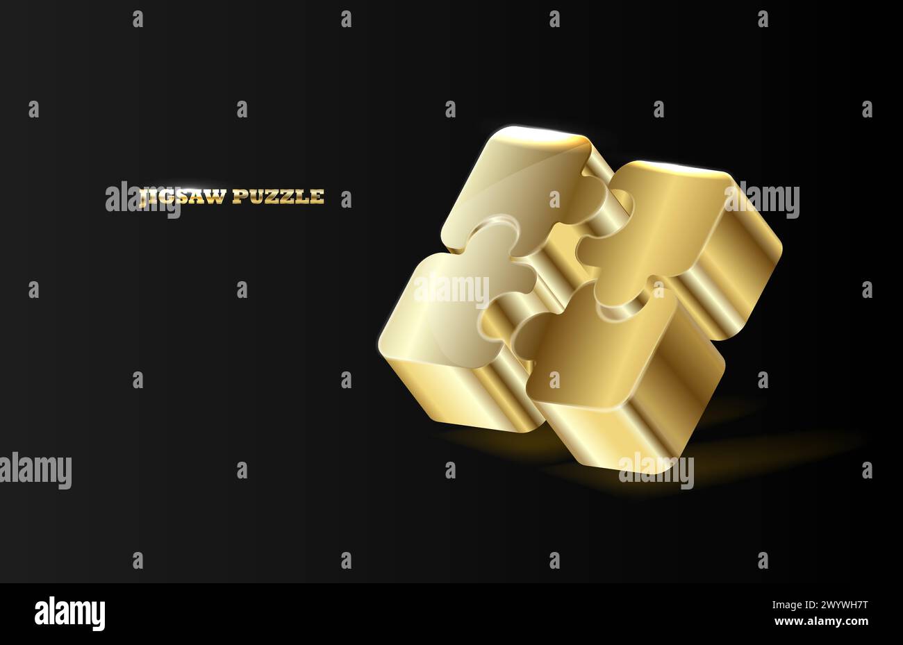 3D puzzle gold illustration vector Stock Vector Image & Art - Alamy