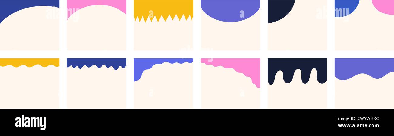 Collection of different shapes header or footer for square post or ...