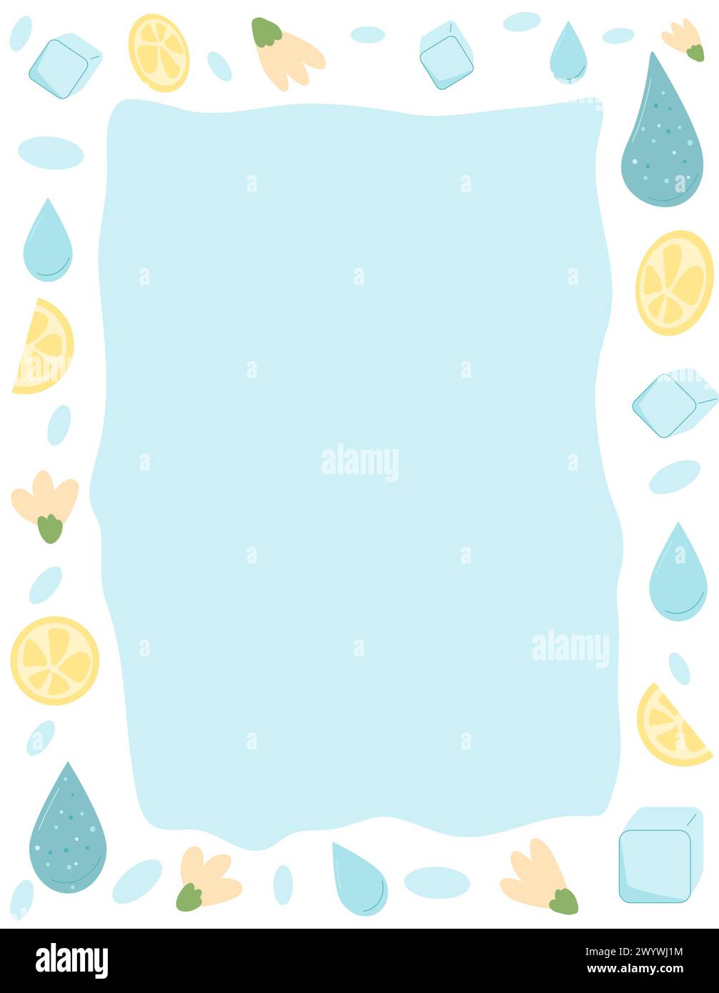 Home made lemonade frame. Sour soft drink with lemon border. beverages ...