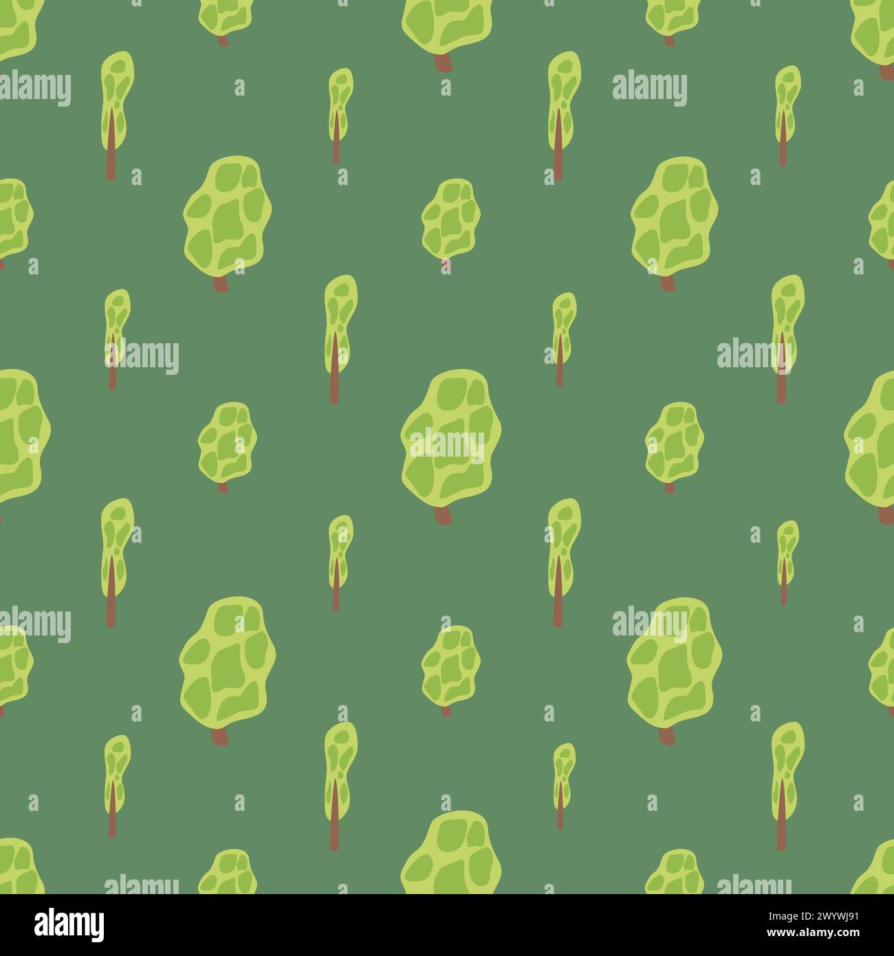 Summer forest landscape seamless pattern. Trees endless background ...