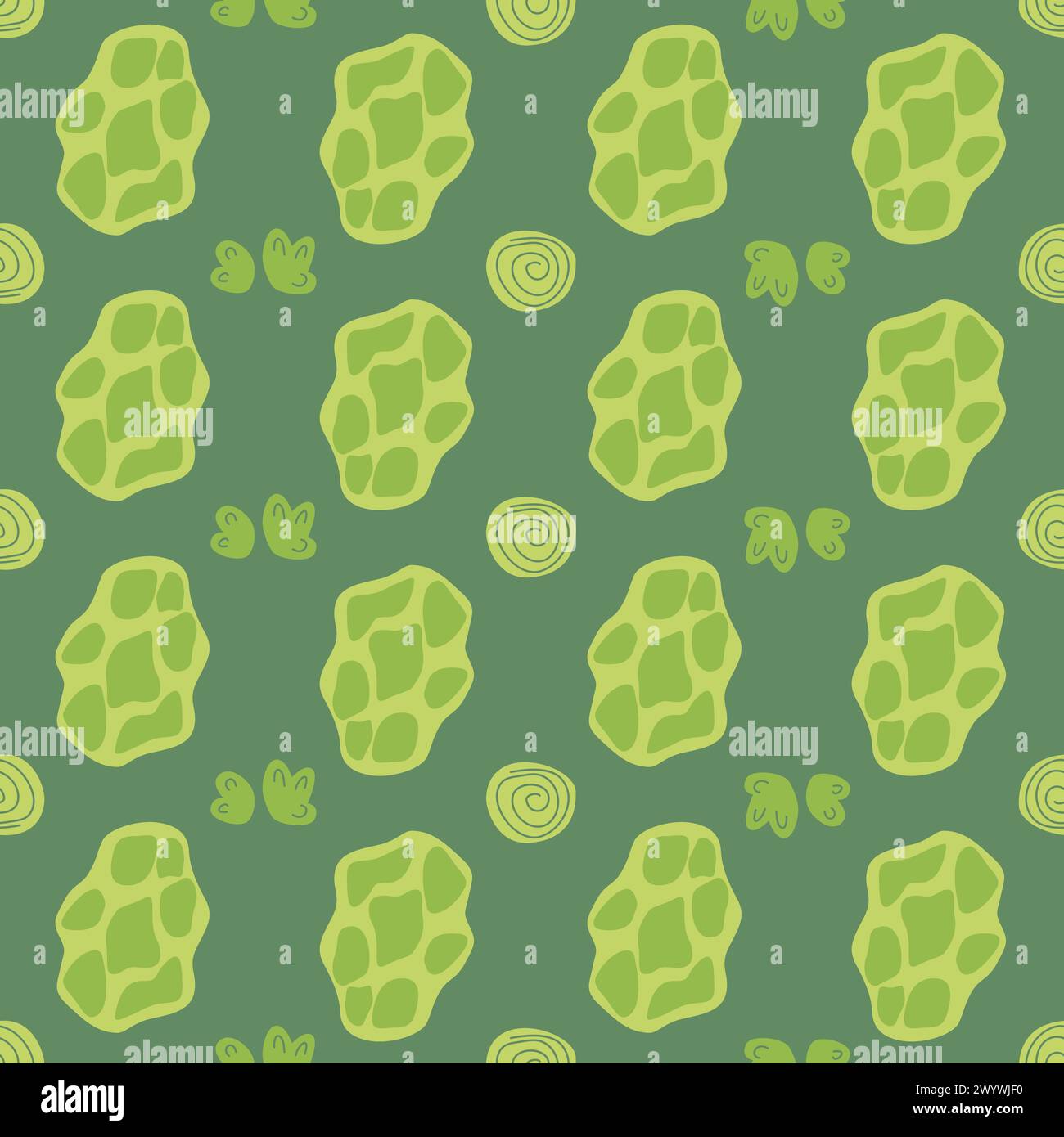 Park landscape top view seamless pattern. Trees endless background ...