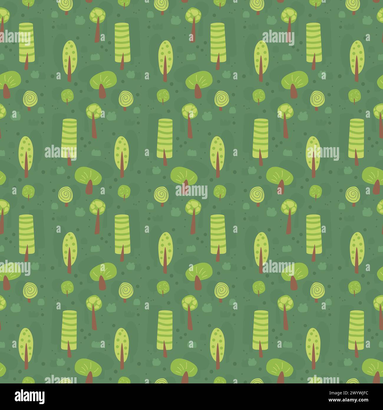 Summer park landscape seamless pattern. Trees endless background ...