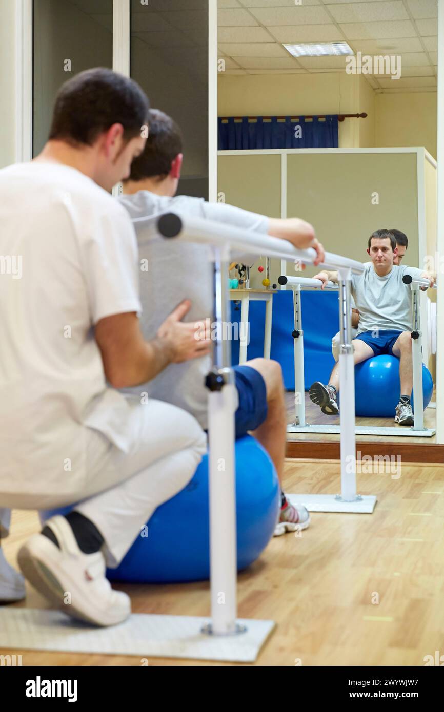 Proprioception exercises knee, ankle, hip or back with medicine ball ...