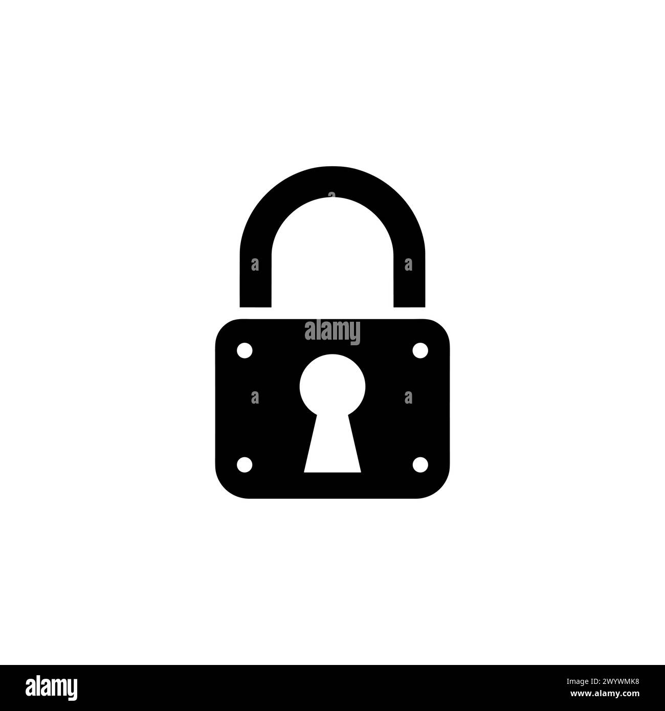 Padlock flat vector icon. Simple solid symbol isolated on white ...