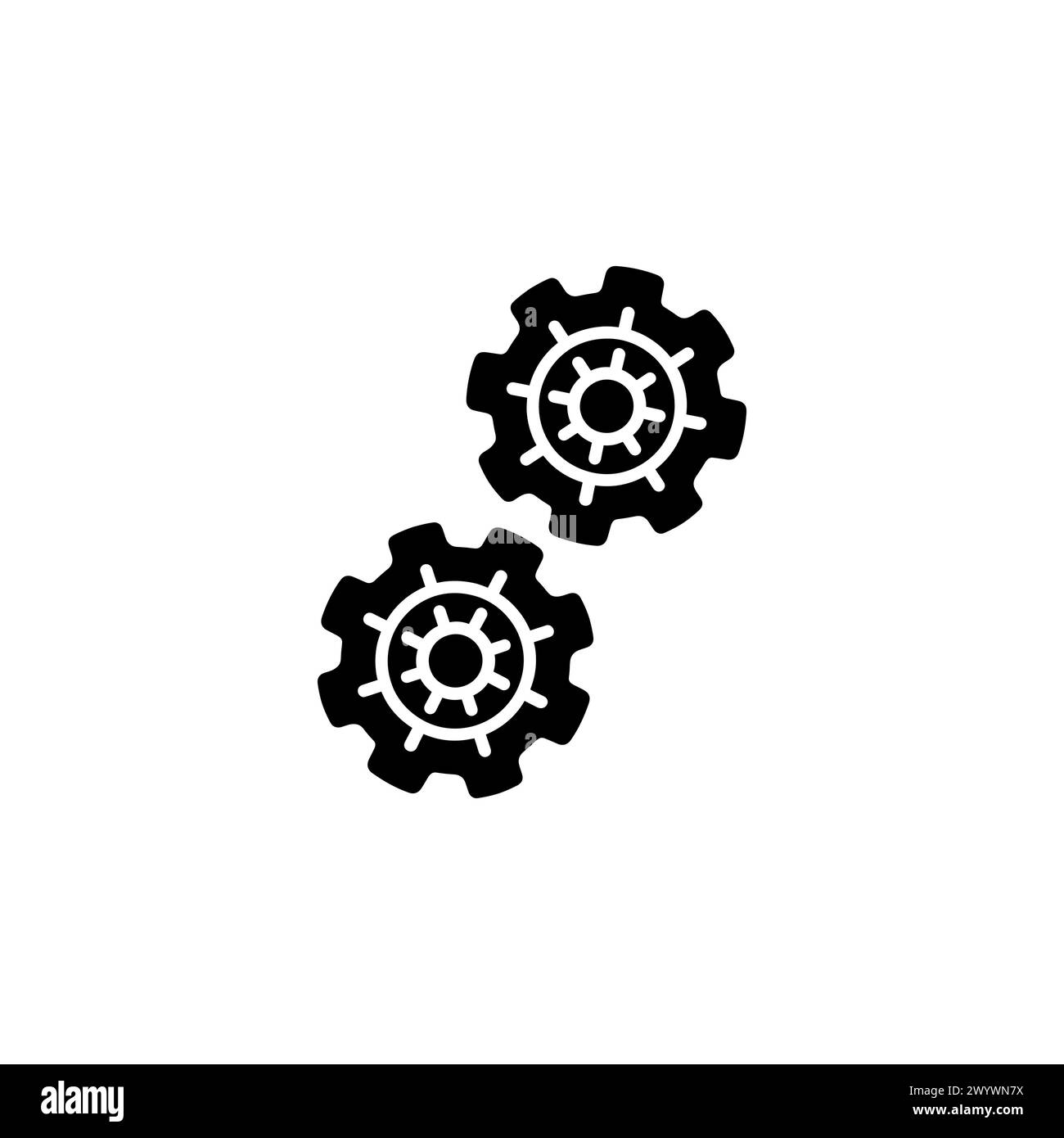 Cogwheel Gear Mechanism flat vector icon. Simple solid symbol isolated on white background Stock ...