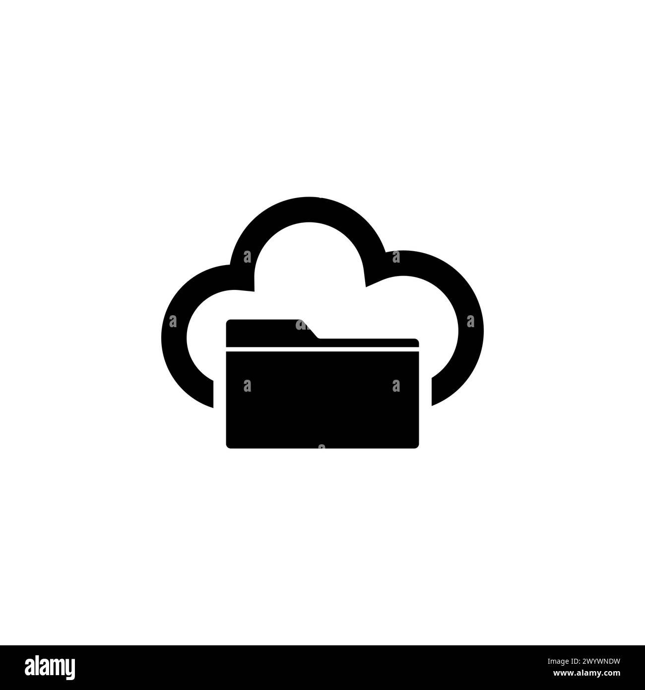 Cloud Folder flat vector icon. Simple solid symbol isolated on white background Stock Vector ...