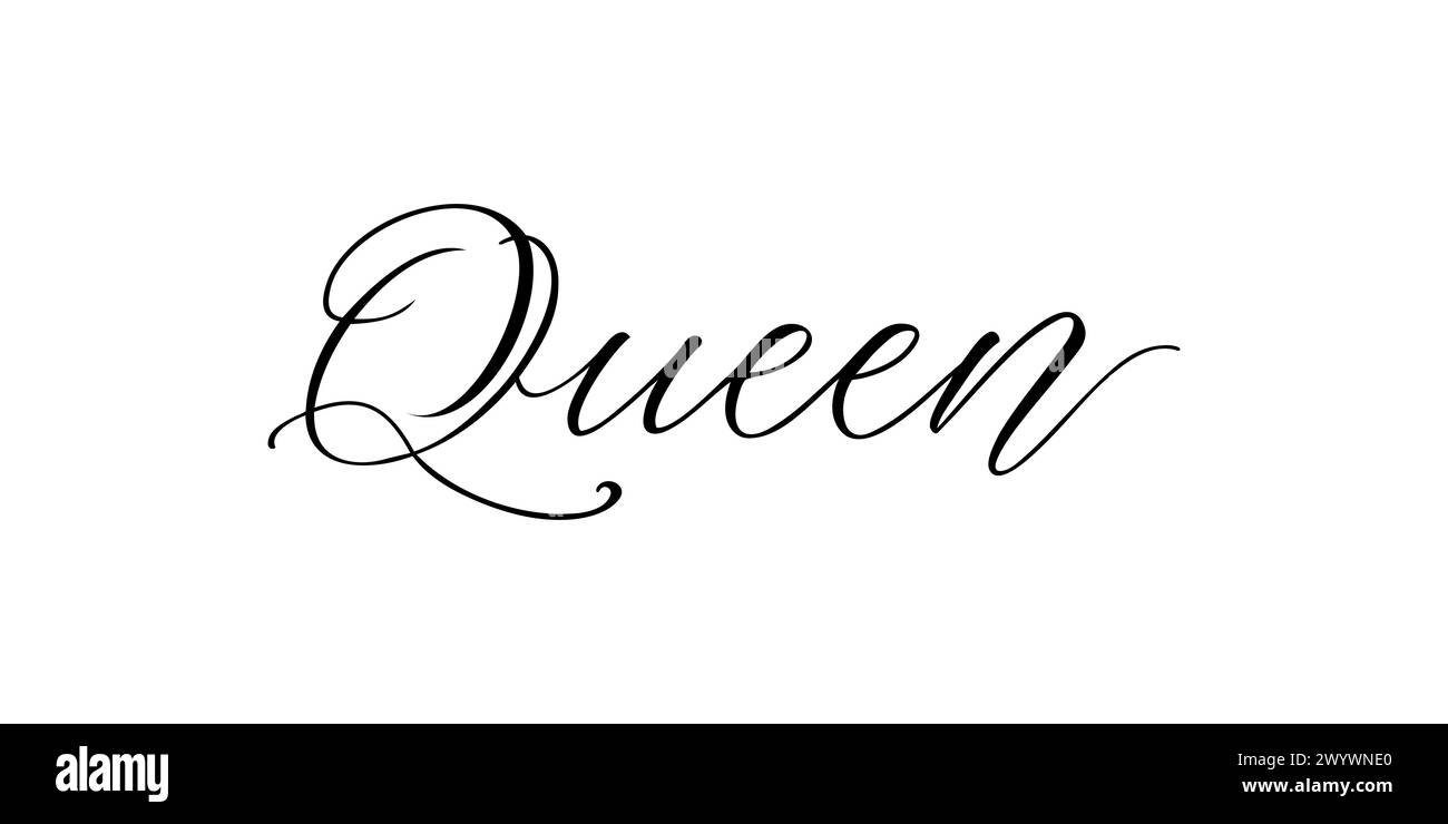 Queen - Handwritten inscription in calligraphic style on a white ...