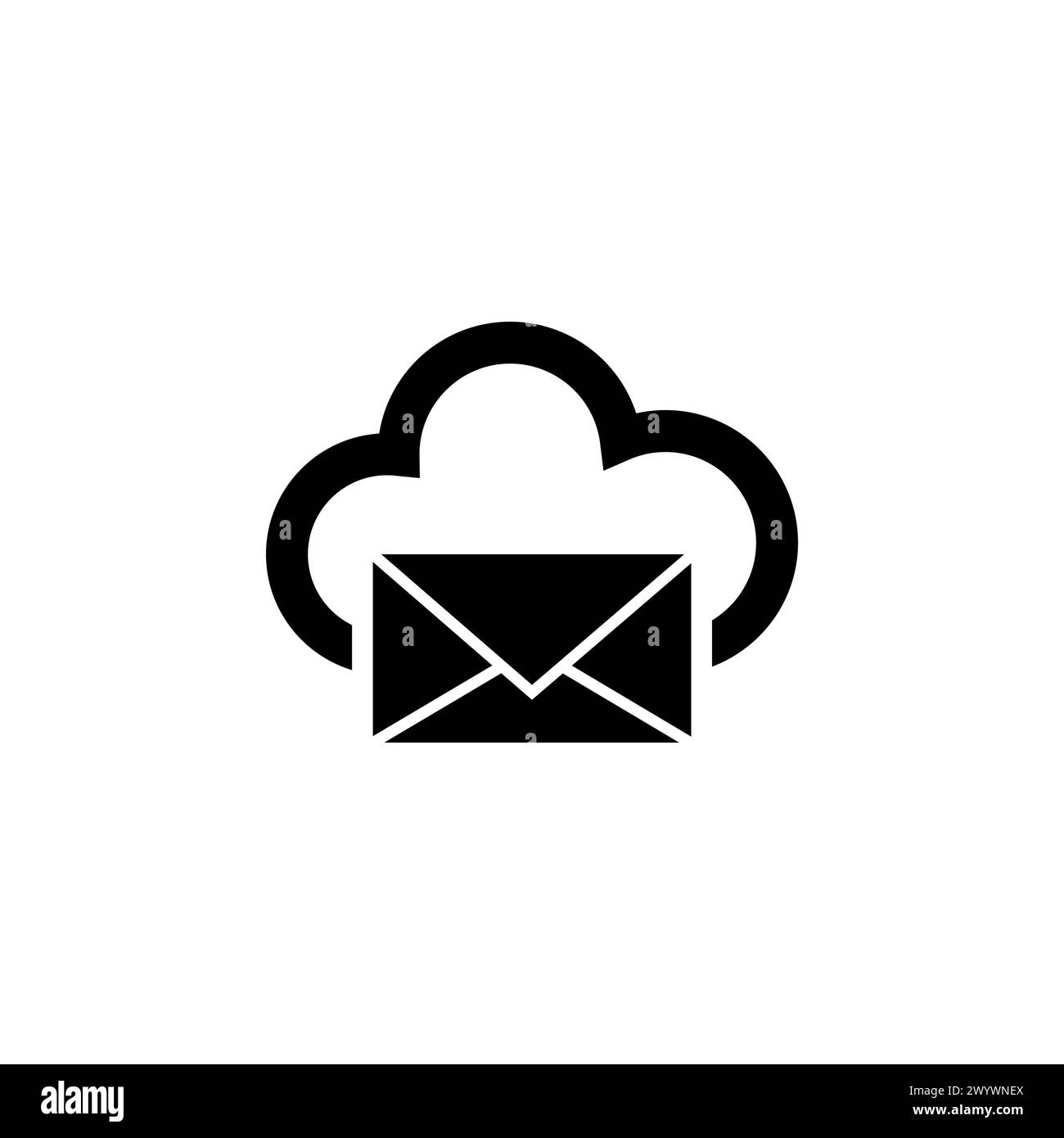 Cloud Mail flat vector icon. Simple solid symbol isolated on white ...