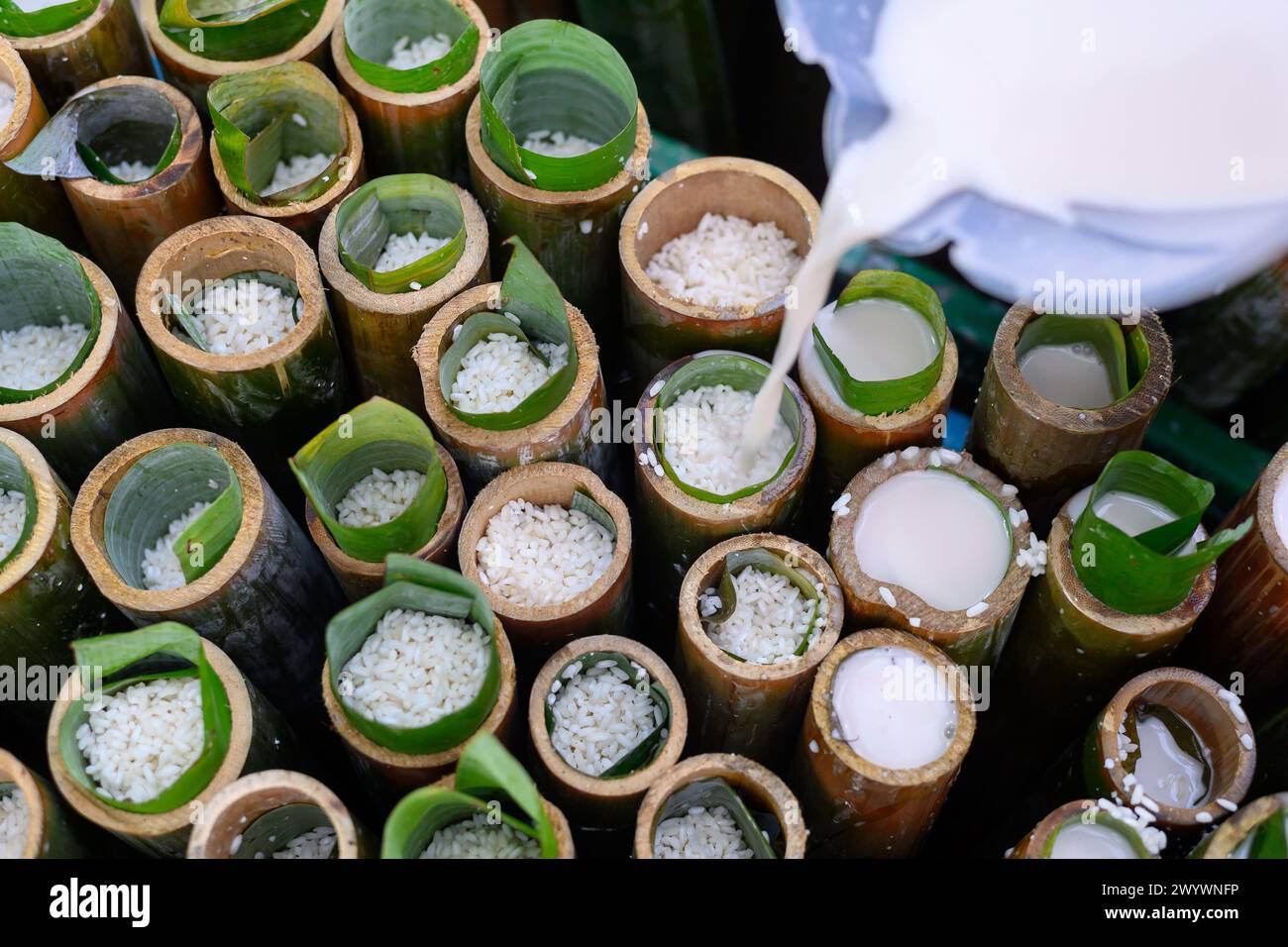 Food bamboo tubes hi-res stock photography and images - Alamy