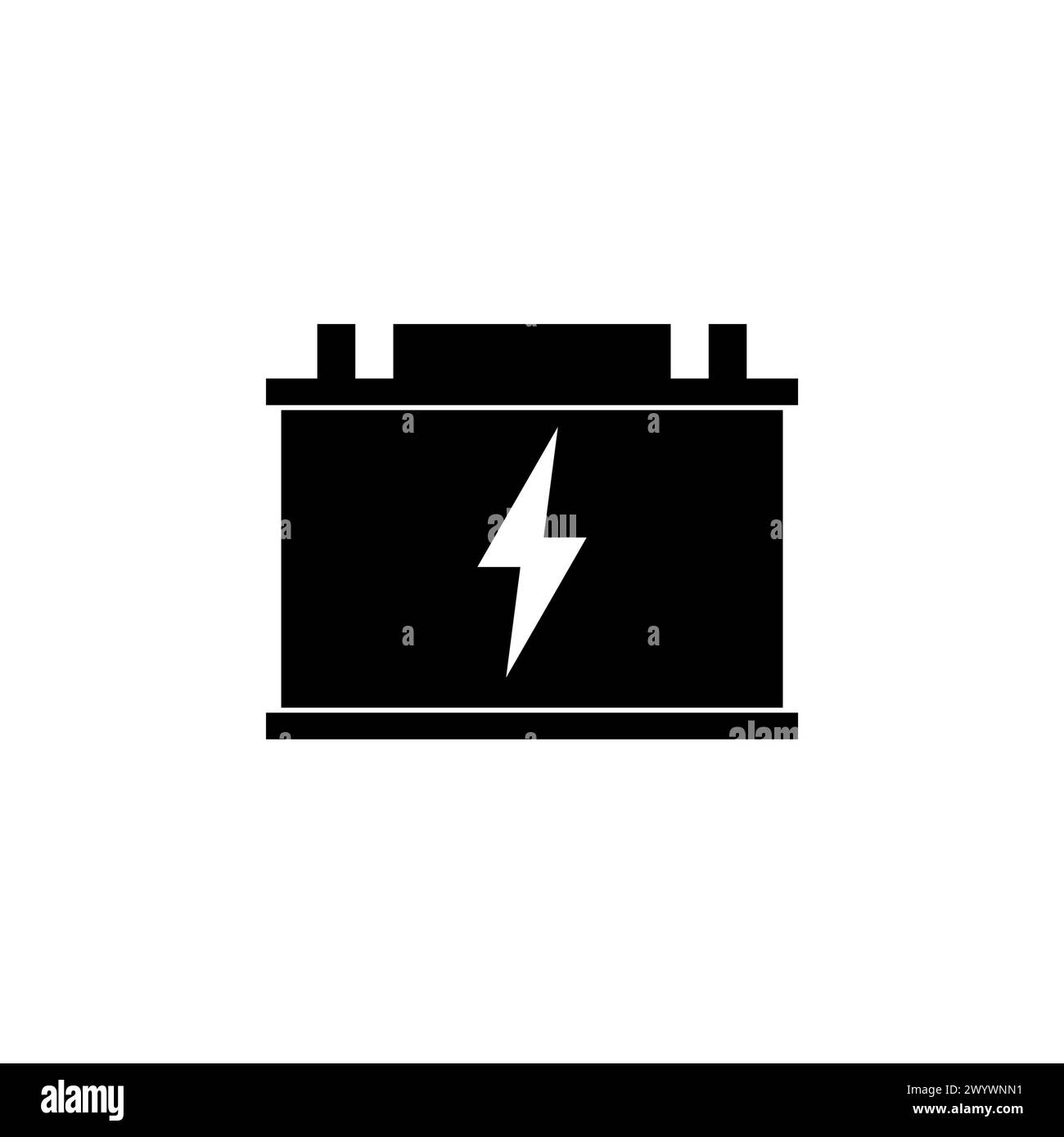 Car Battery. Accumulator Battery Energy Power flat vector icon. Simple solid symbol isolated on ...
