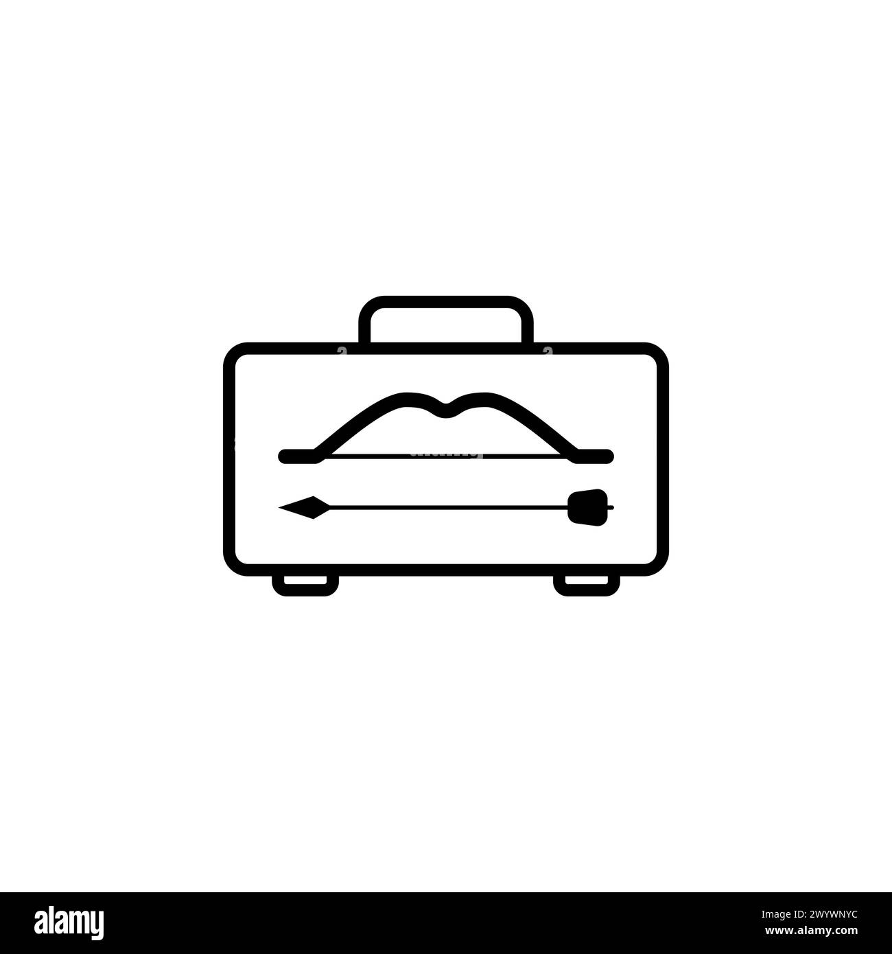 Bow in the Case flat vector icon. Simple solid symbol isolated on white ...