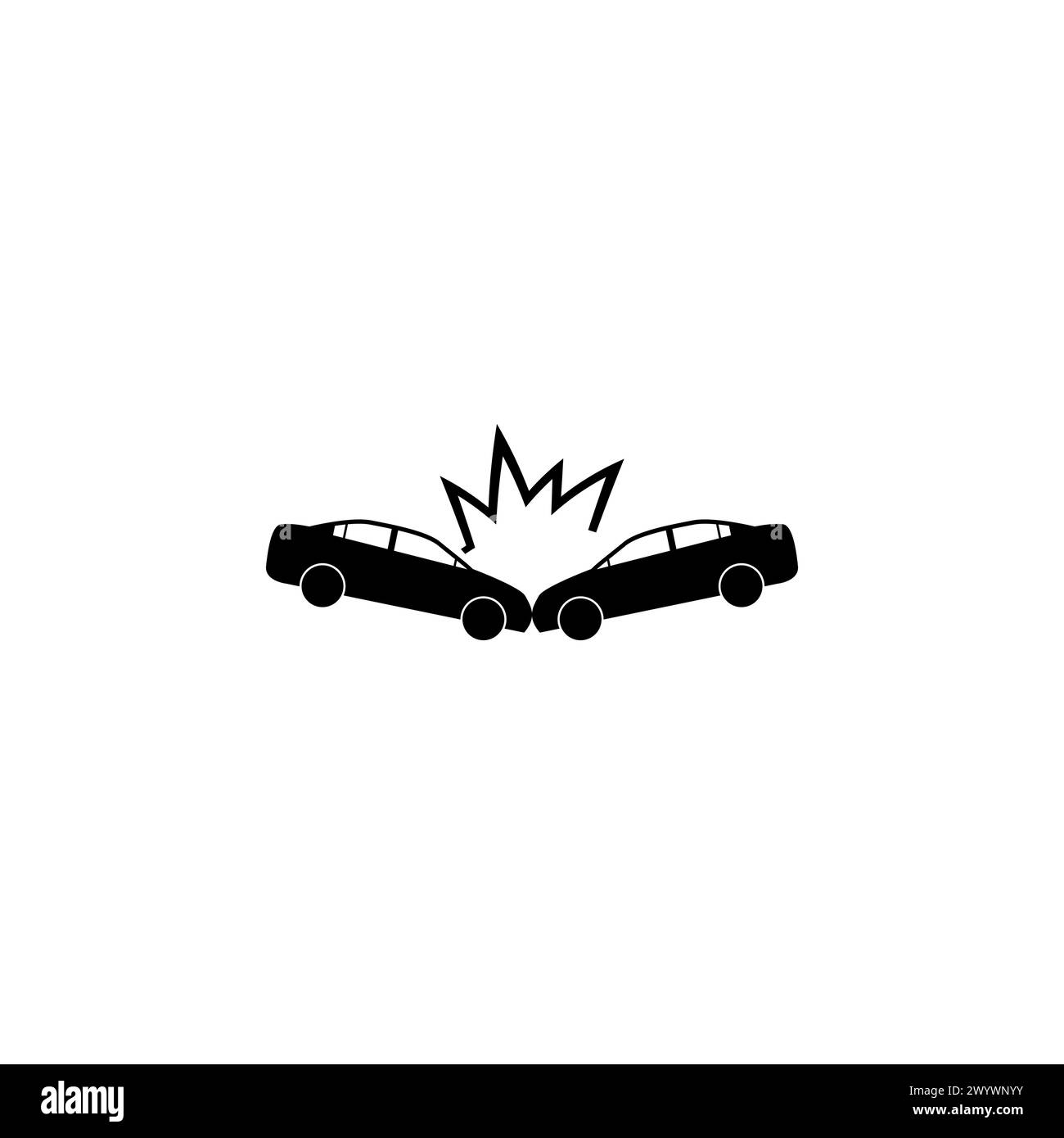 Car Crash flat vector icon. Simple solid symbol isolated on white ...