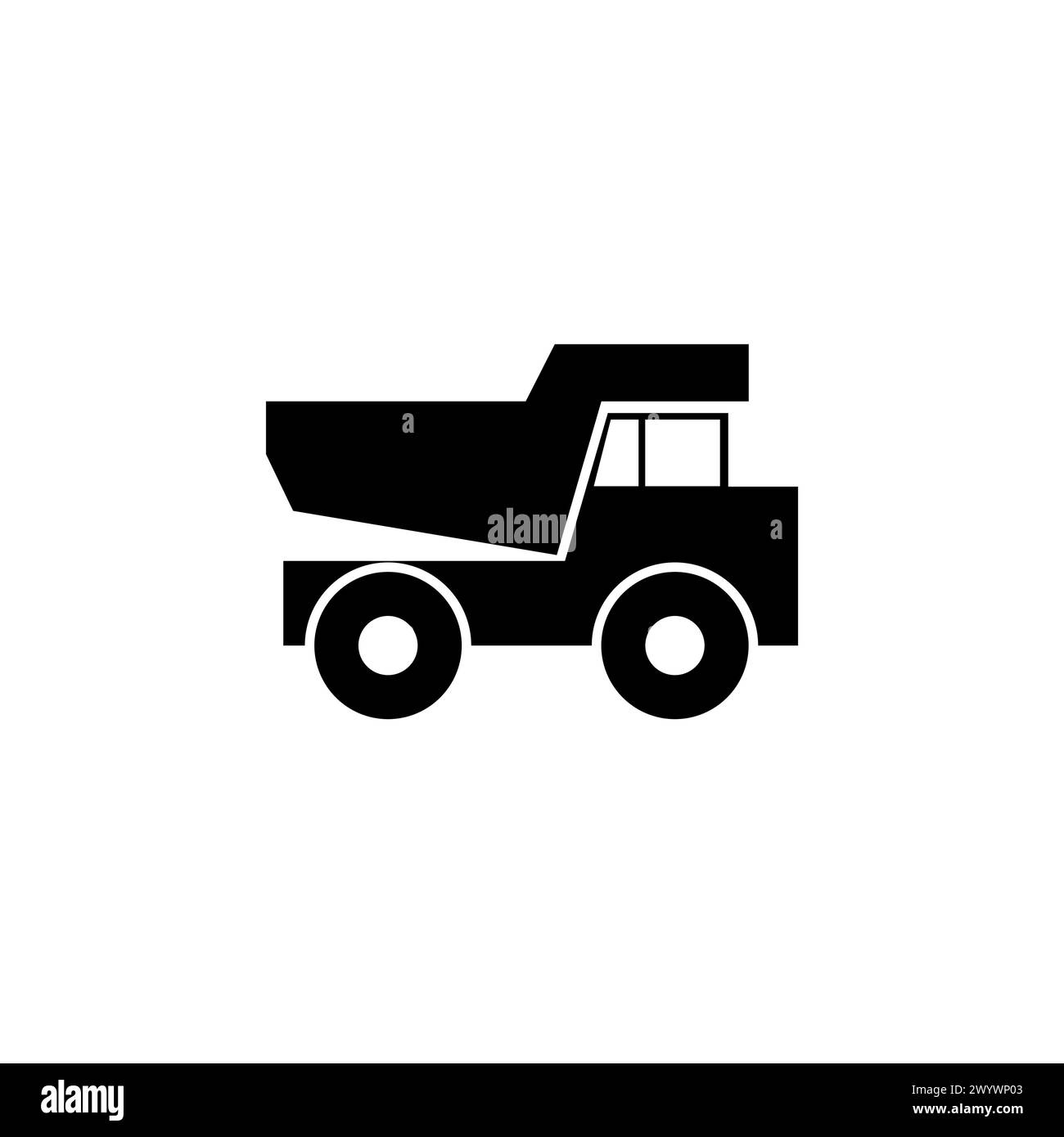 Dump Truck flat vector icon. Simple solid symbol isolated on white ...