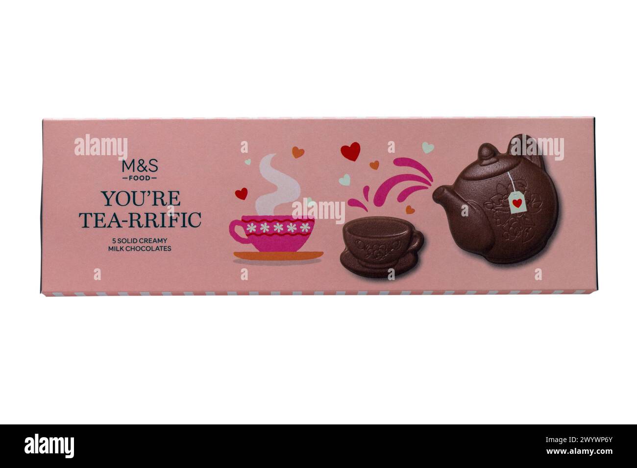 You're Tea-rrific solid creamy milk chocolates from M&S isolated on ...