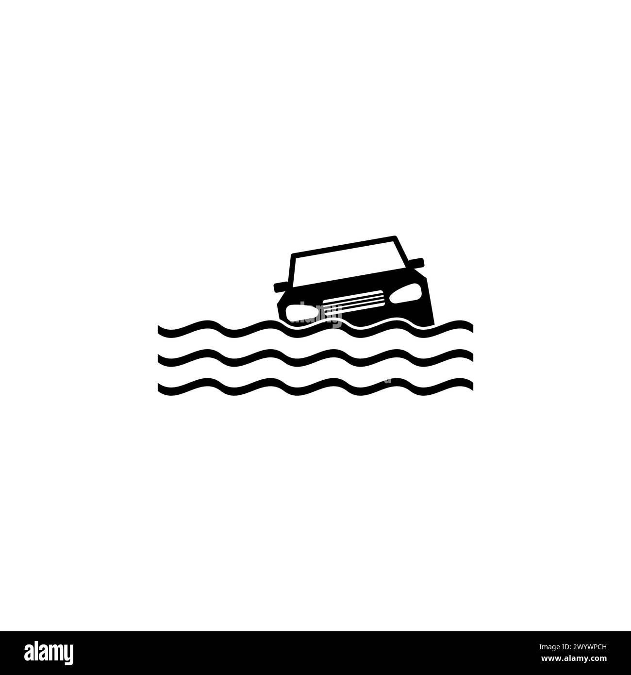 Car Insurance and Flood Risk flat vector icon. Simple solid symbol ...