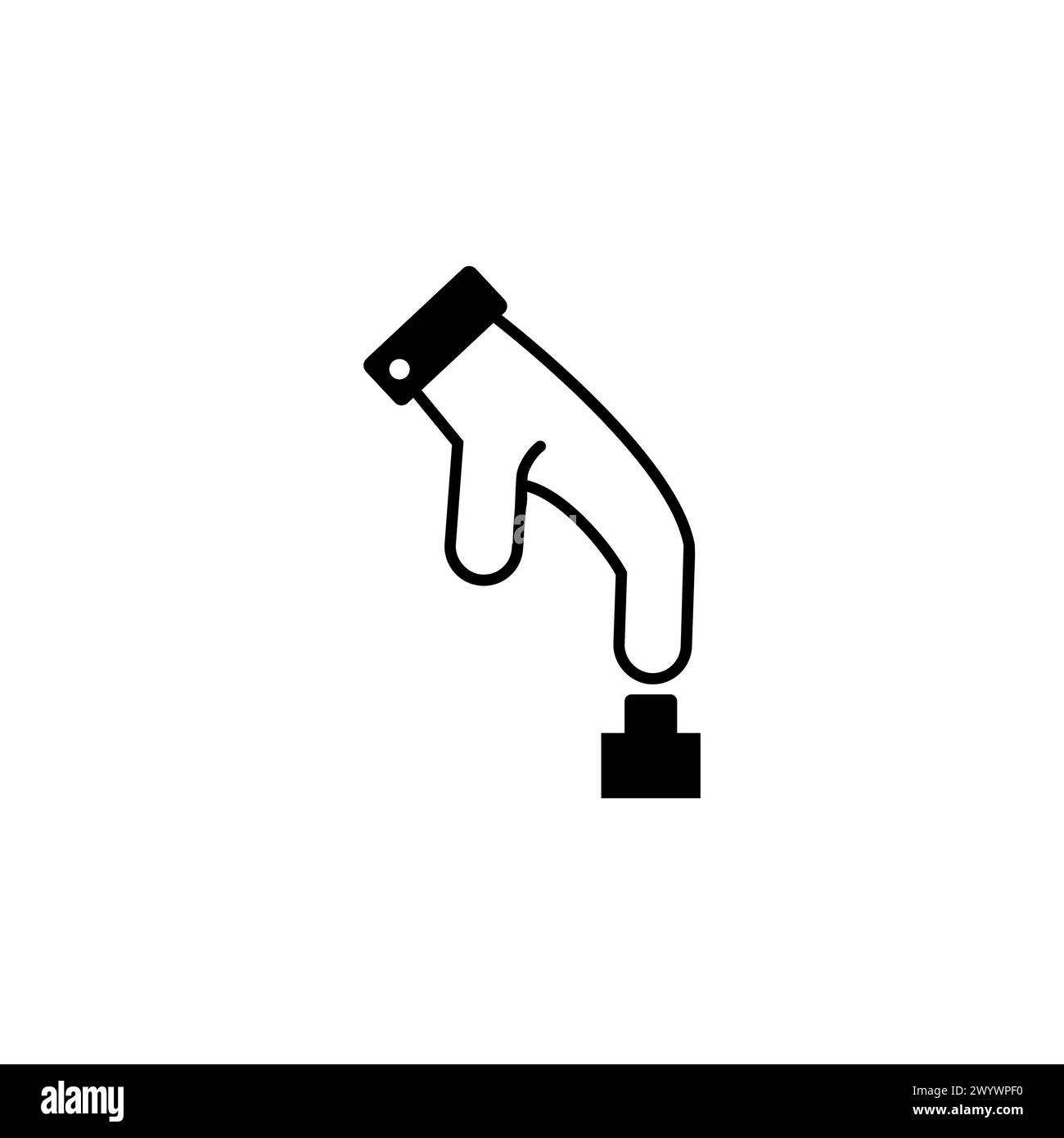 Hand Pressing Button. Push Finger flat vector icon. Simple solid symbol ...