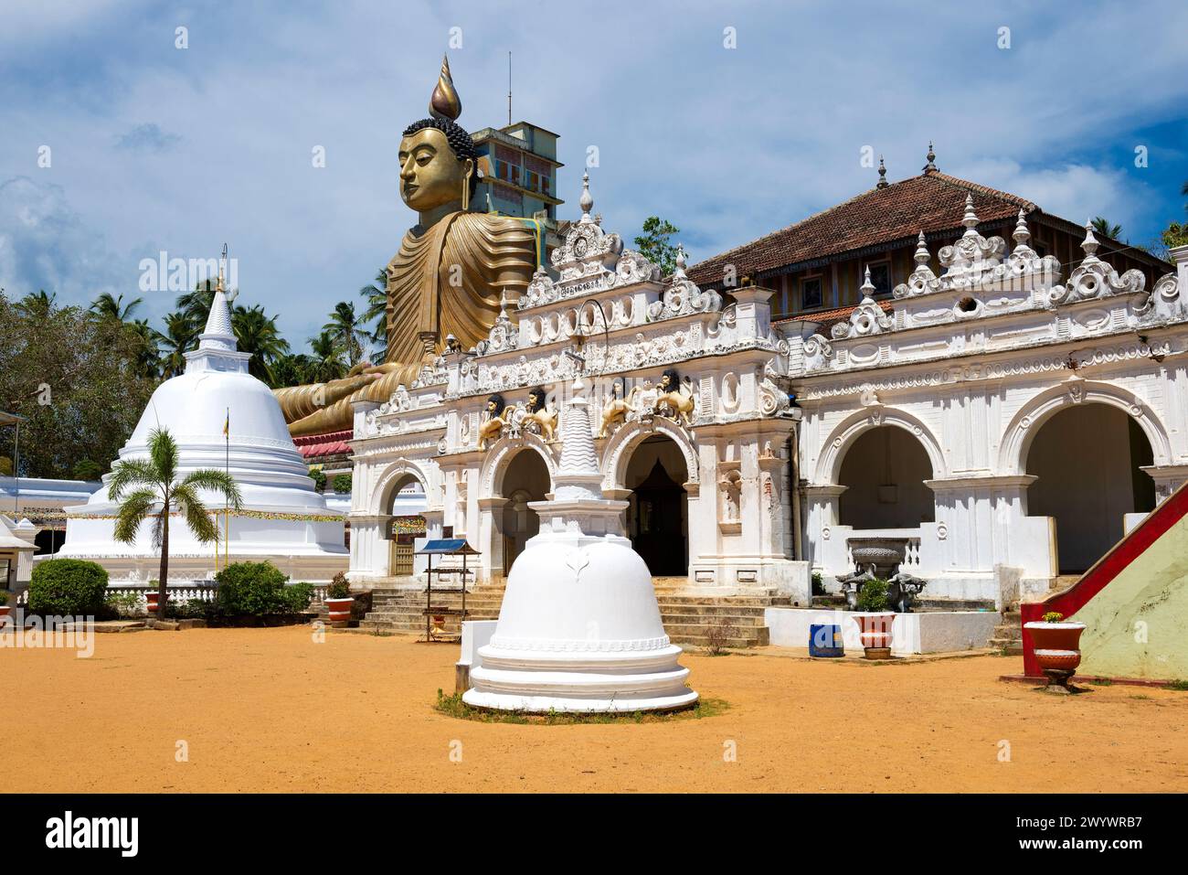 DIKWELLA, SRI LANKA - FEBRUARY 17, 2020: At the ancient Buddhist temple ...