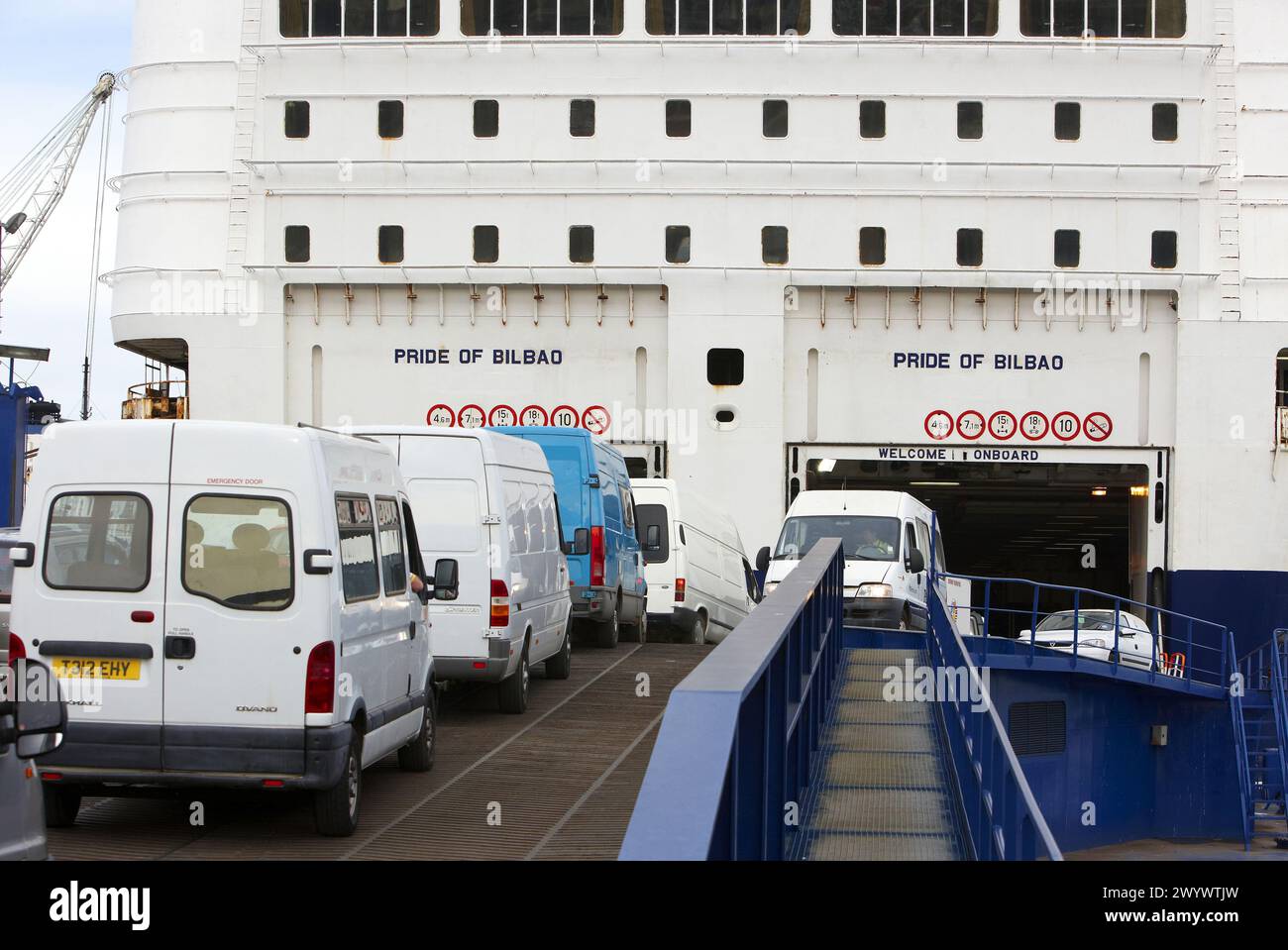 Pride of Bilbao ferry from Bilbao to Portsmouth. Port of Bilbao, Biscay ...