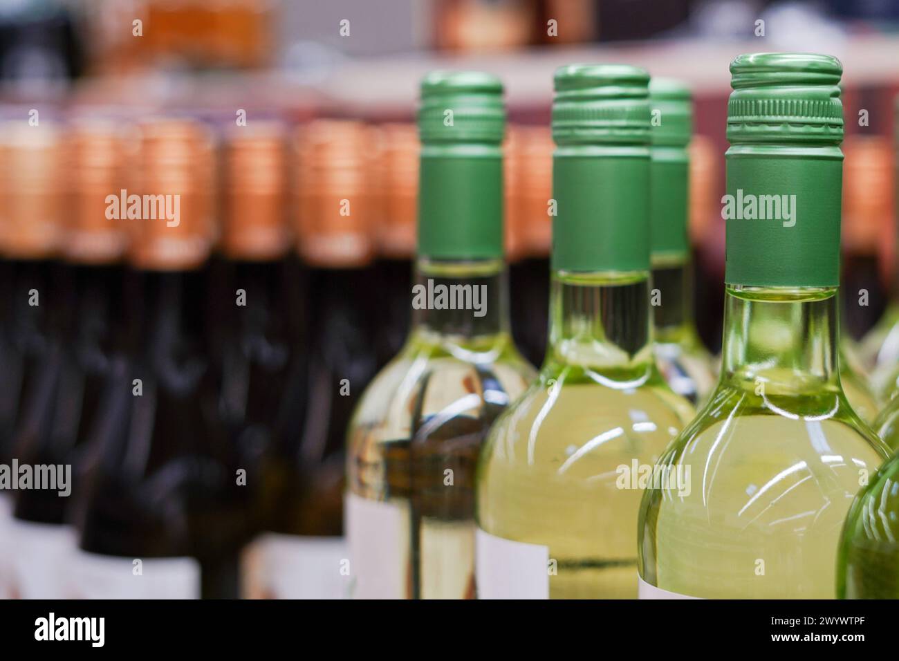 assortment of various wine bottles in the grocery store Stock Photo - Alamy