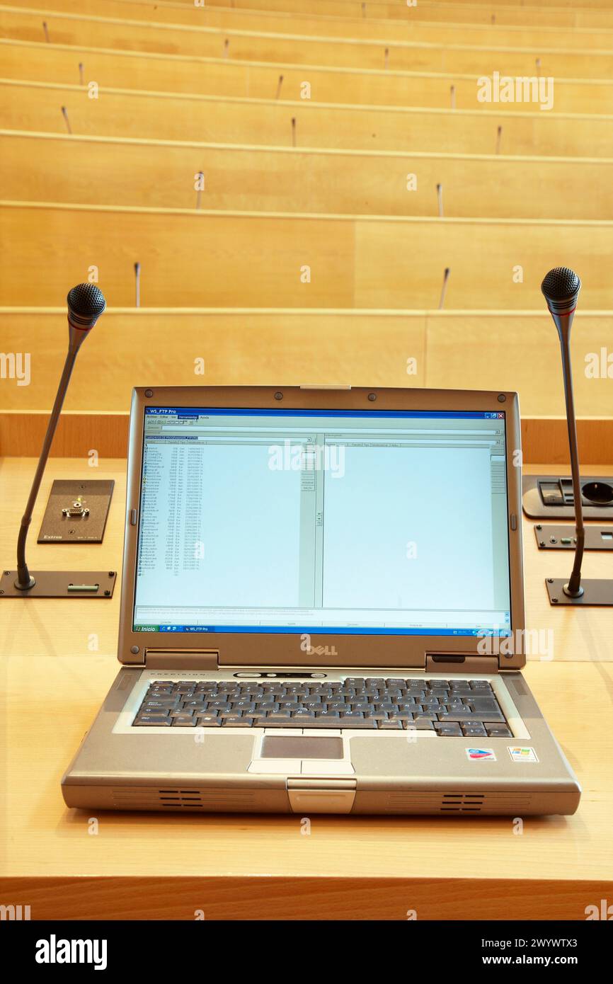 Conference microphone screens on both hi-res stock photography and ...