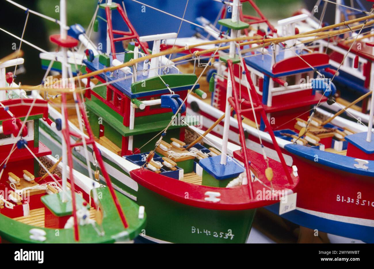 Miniature fishing boats. Legazpi. Guipúzcoa. Spain Stock Photo - Alamy