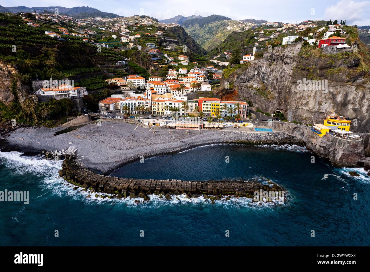 Ponta do Sol in Madeira Island, Portugal. Aerial drone view at ...