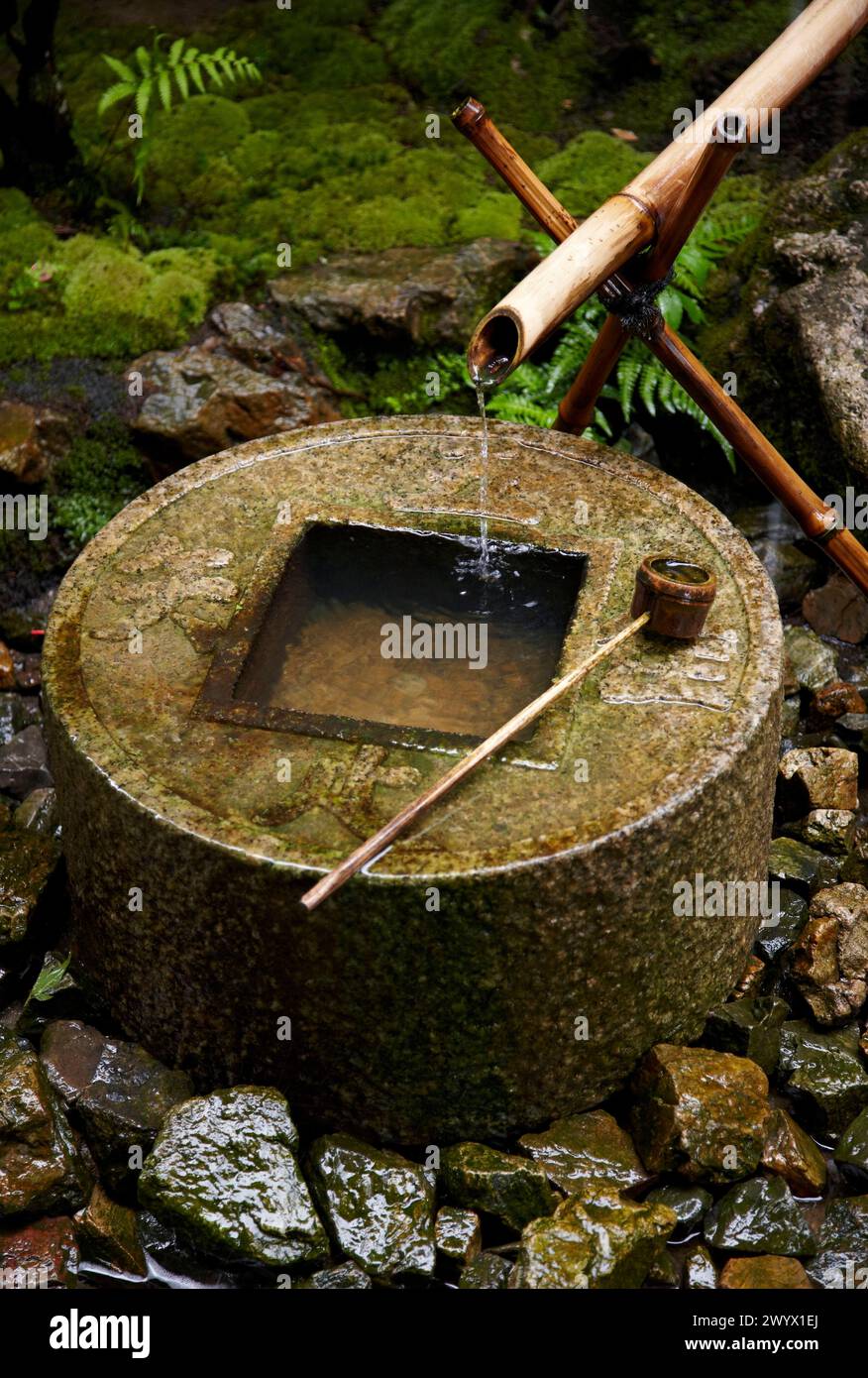 Tsukubai, Stone-wash basin, Zen philosophy, Ryoanji Temple, Kyoto ...
