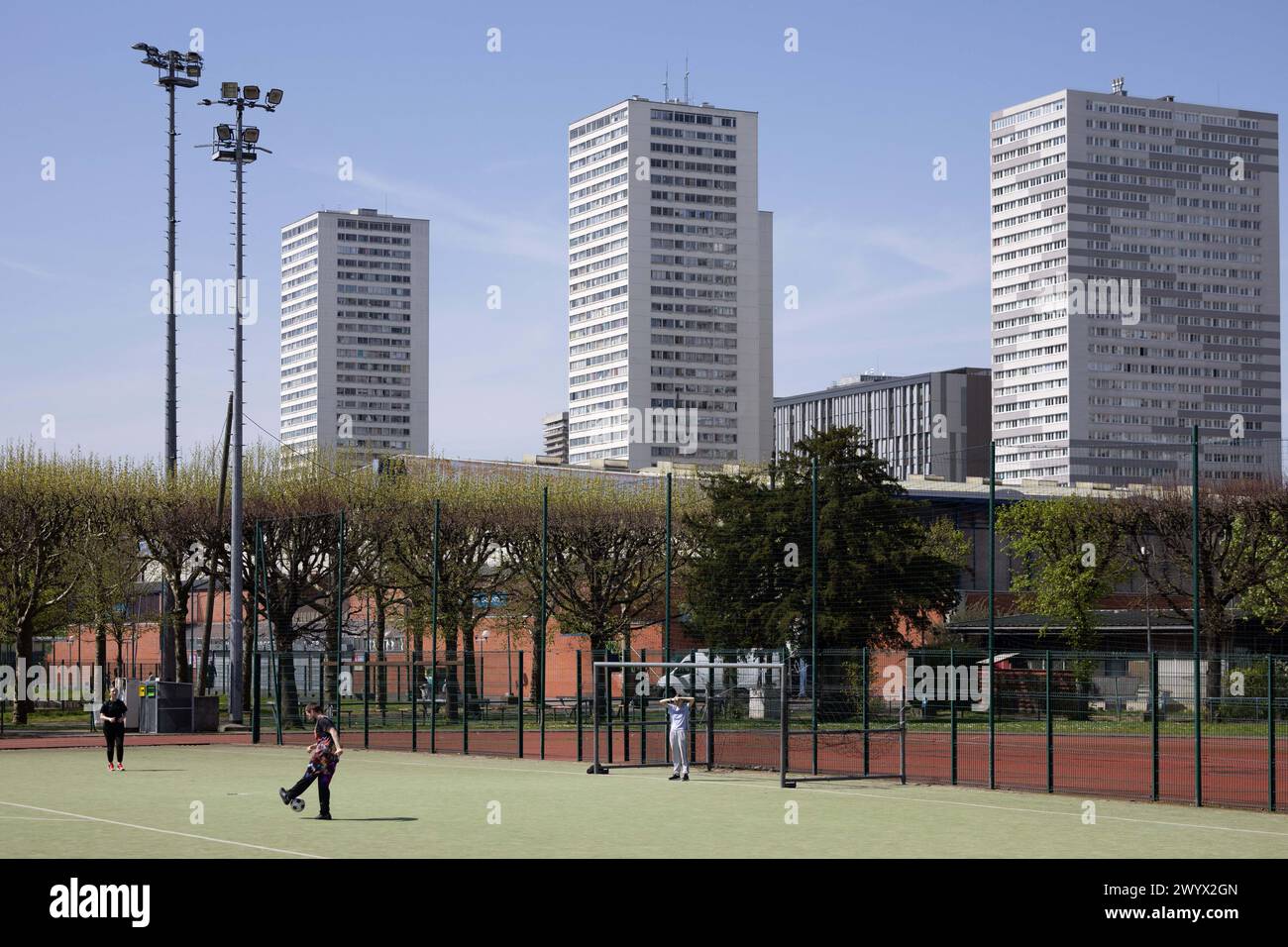 Paris, France. 08th Apr, 2024. View of a complexe sportive with ...
