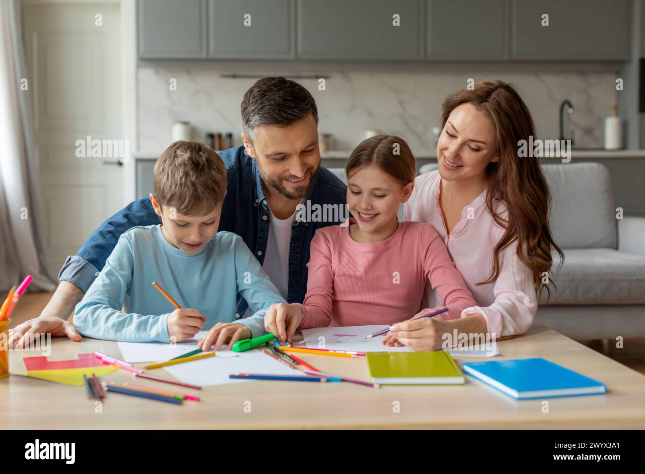 Children study home in hi-res stock photography and images - Alamy