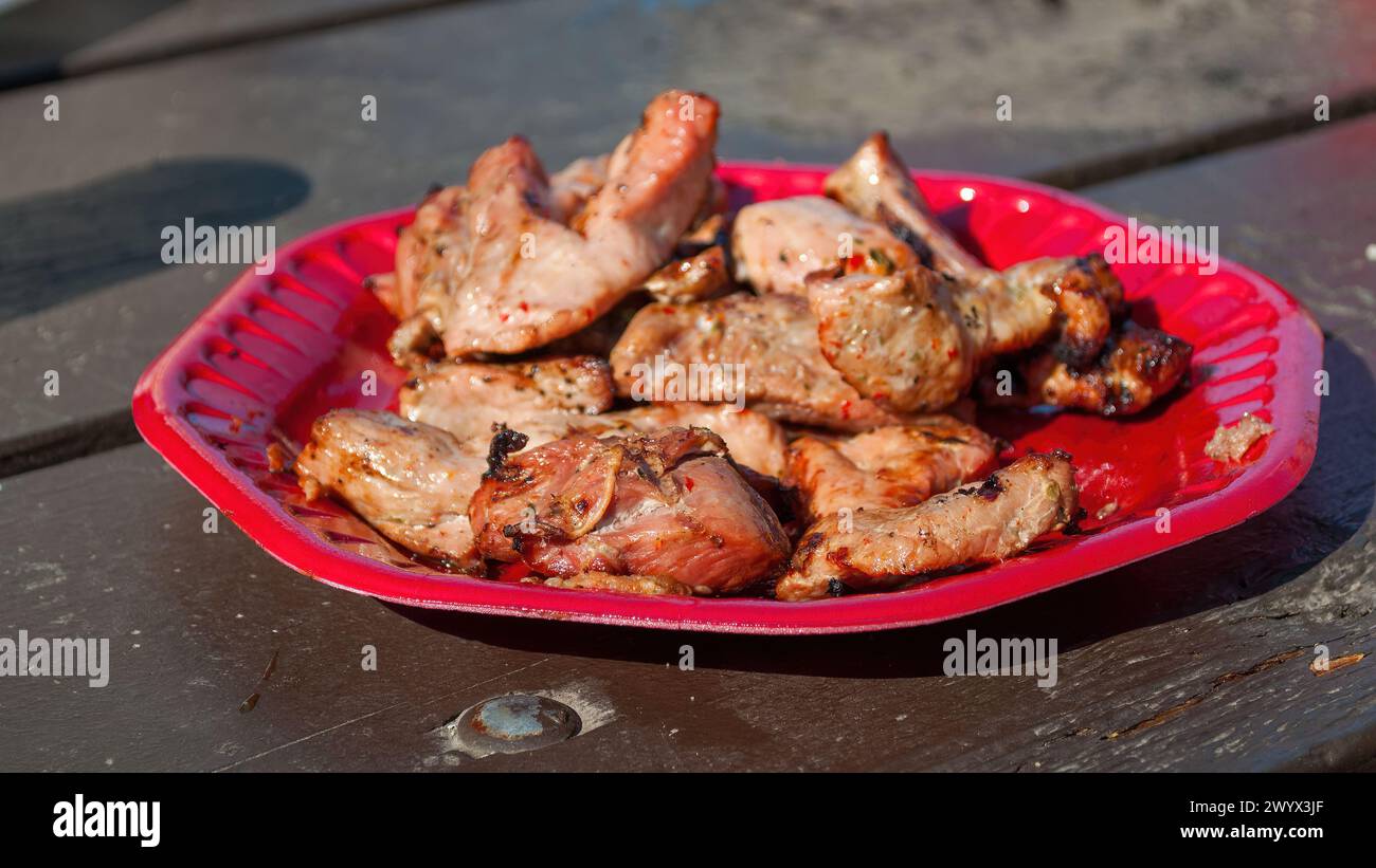 Picnic food real-life meat cooked Stock Photo - Alamy