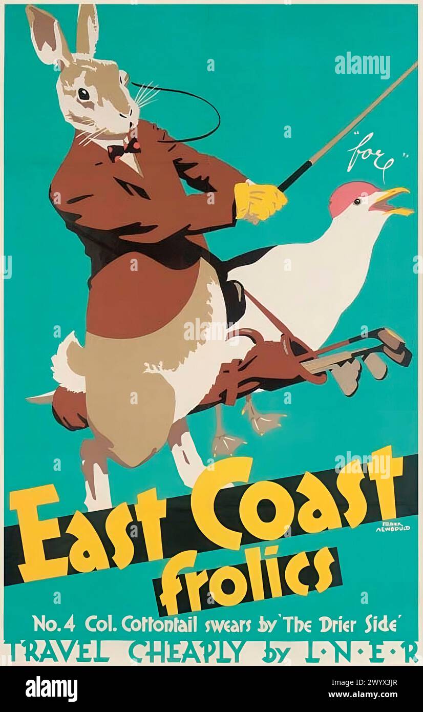 East Coast Frolics animated LNER Vintage Poster design by Frank ...