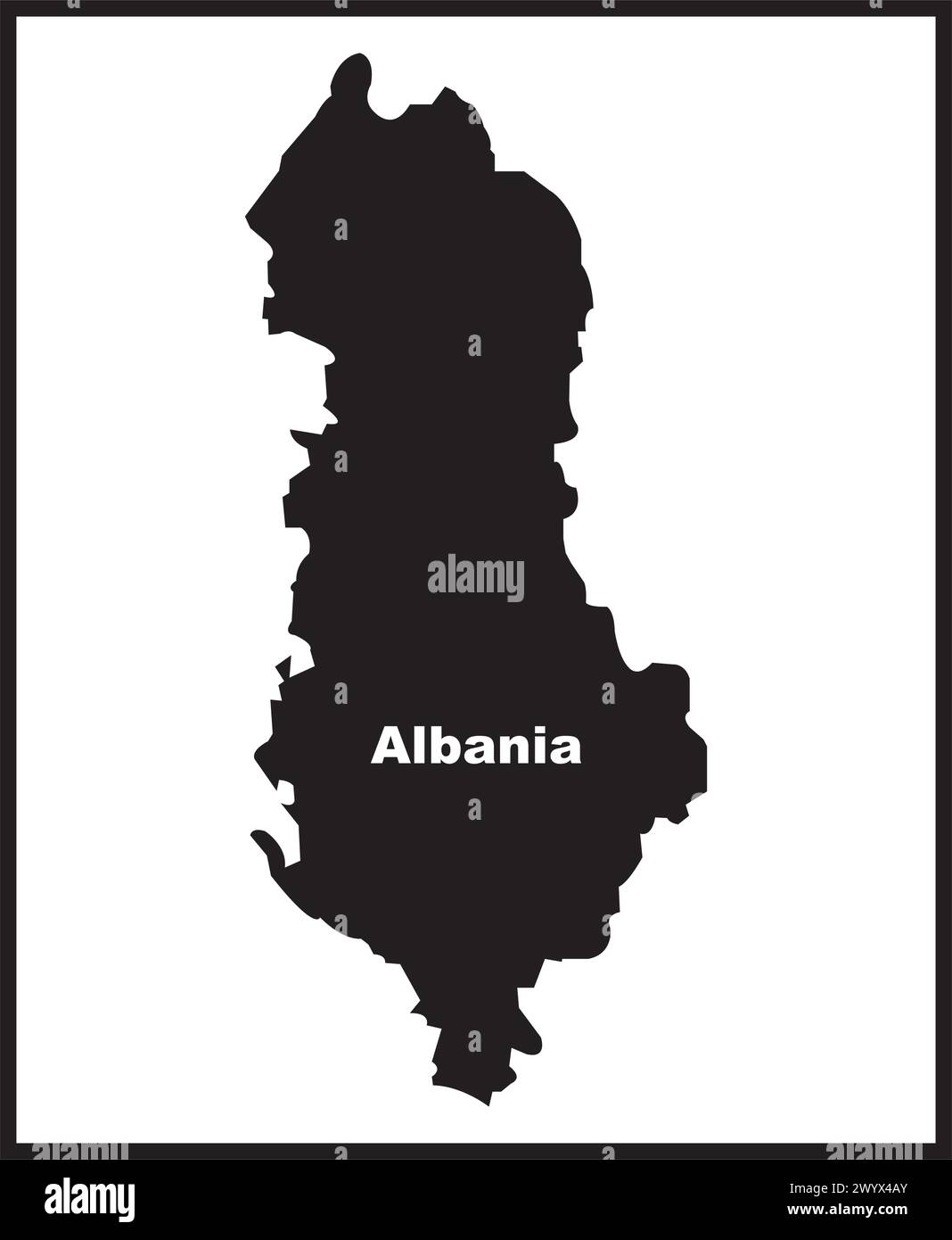 Albania national map Black and White Stock Photos & Images - Alamy