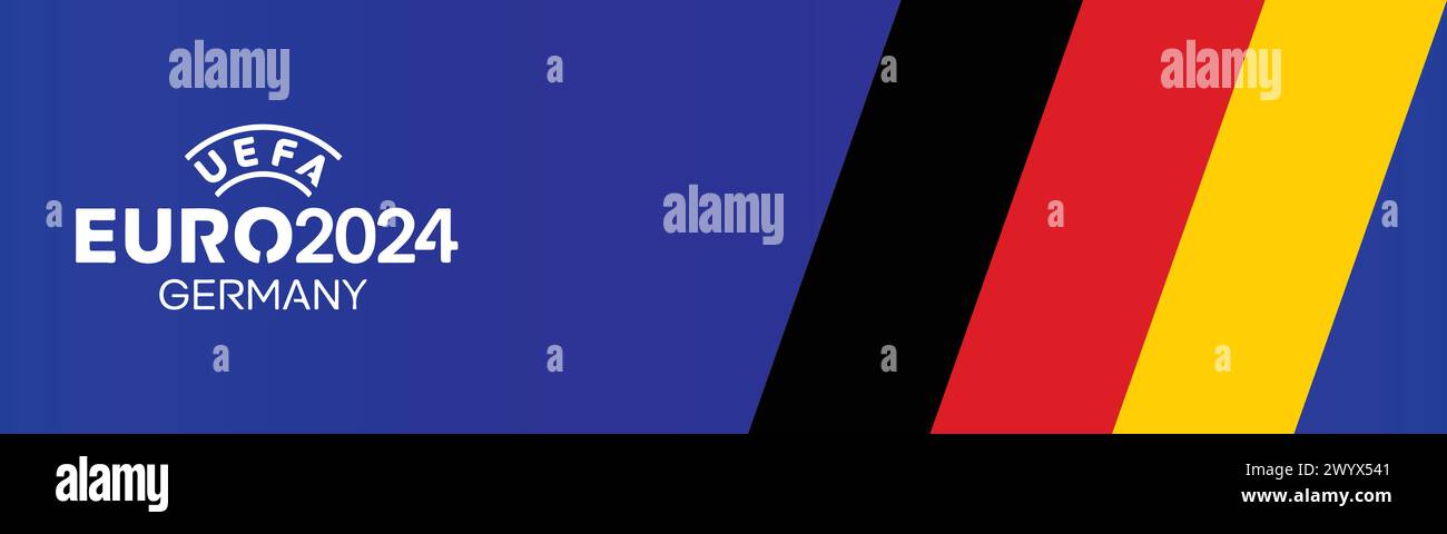 Euro 2024 in Germany and German Flag and Blue Background Social Media ...