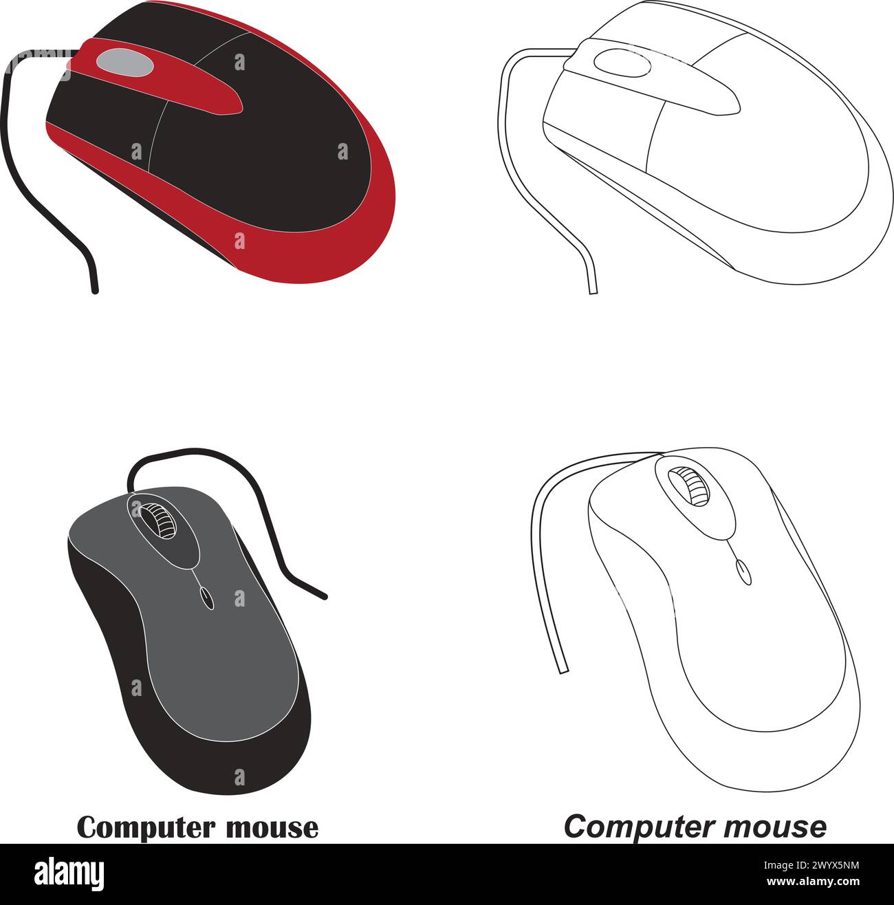 Wired mouse icon Stock Vector Images - Alamy