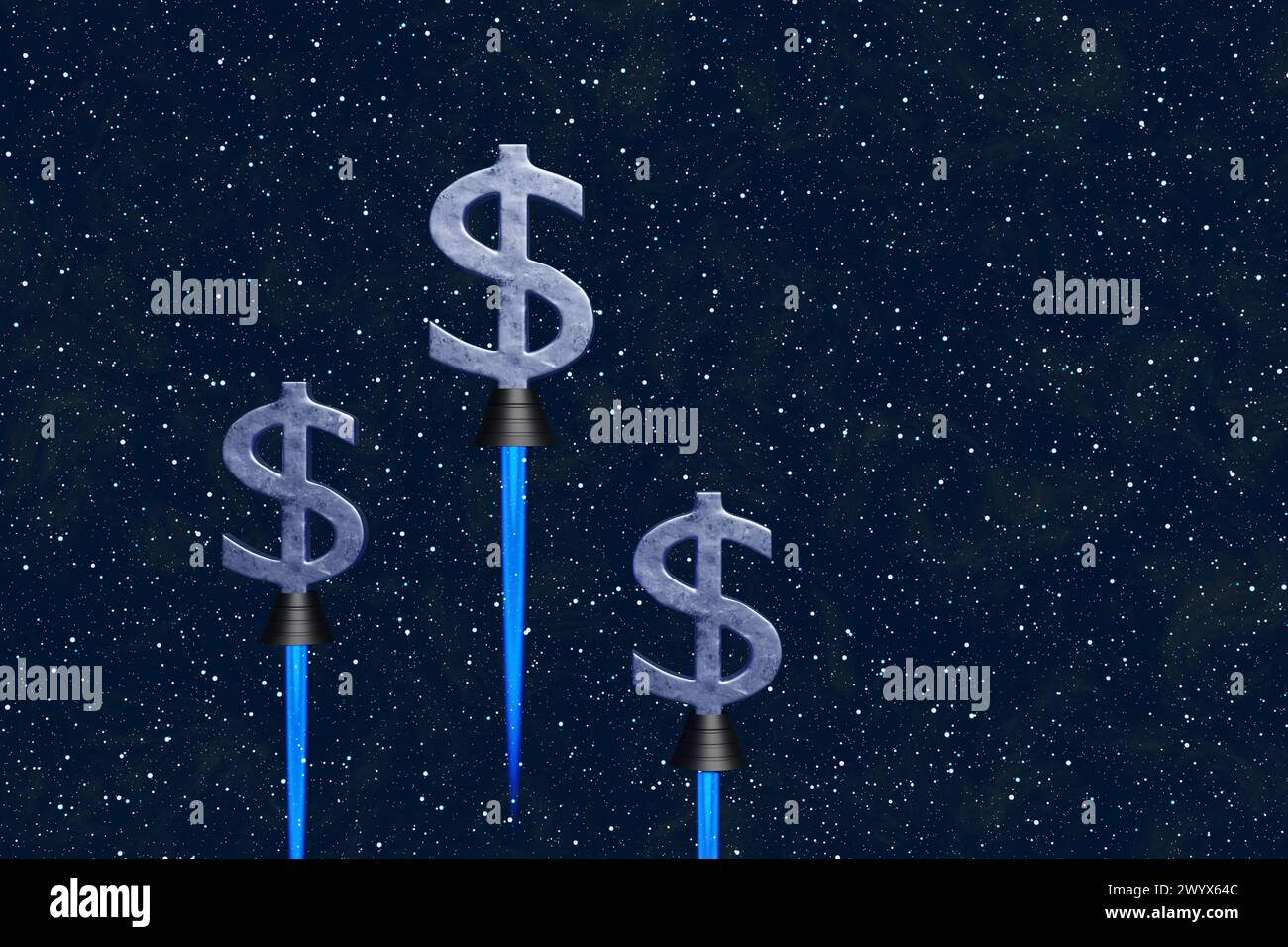 Silver USD dollar signs with a black throttle ejecting blue flame in ...