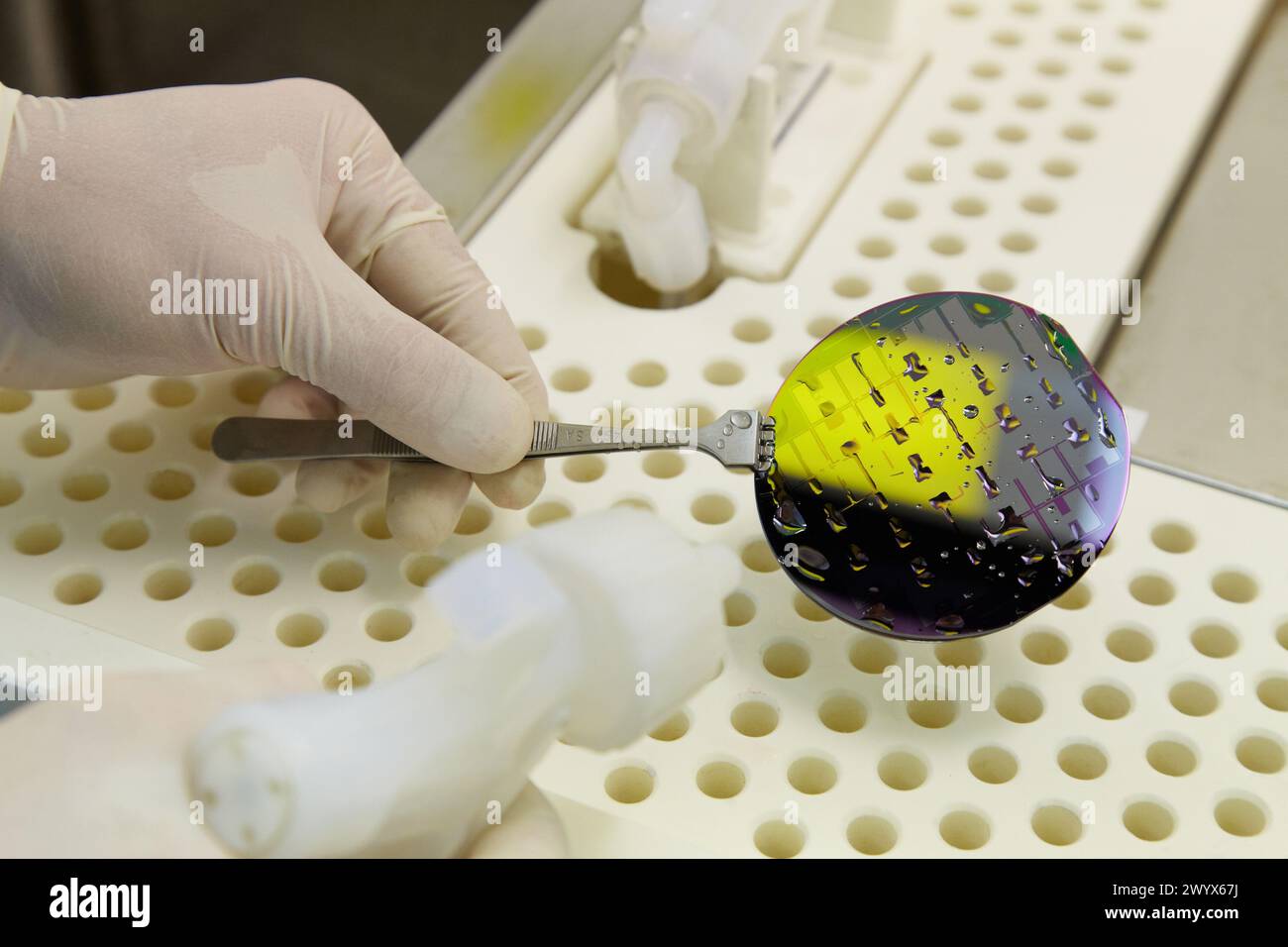 Silicon wafer curing pdms microfluidic hi-res stock photography and ...