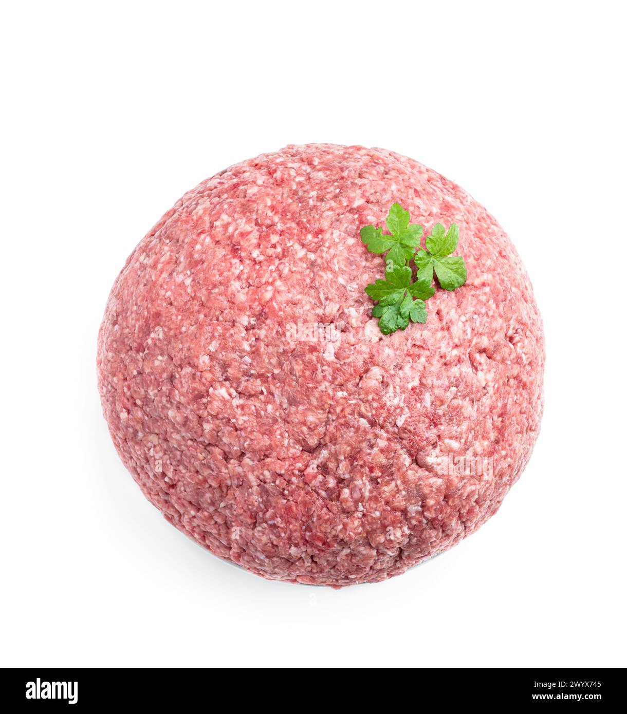 Raw pork and beef mince isolated on white background Stock Photo - Alamy