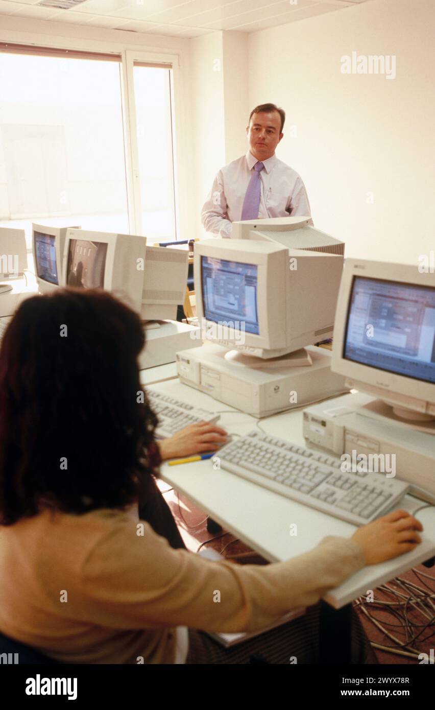 Classroom of computers, training at hospital Stock Photo - Alamy