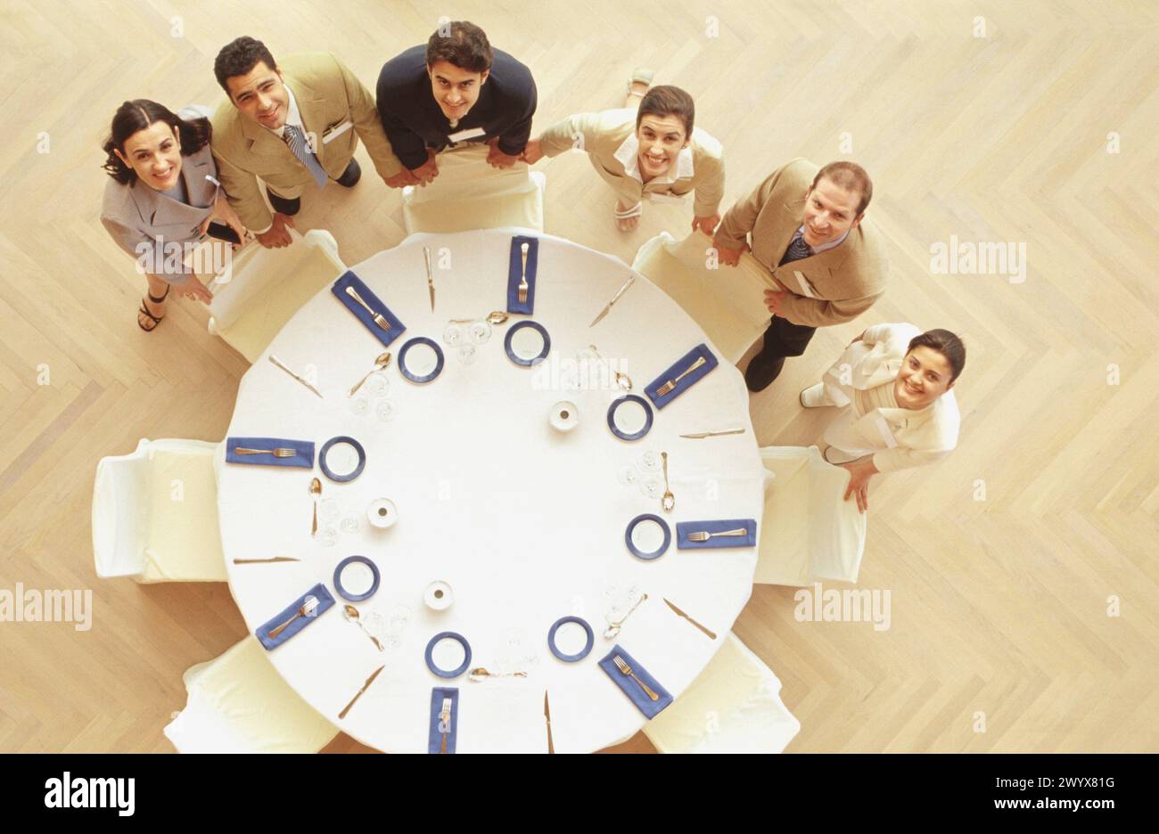 Set table for six people hi-res stock photography and images - Alamy