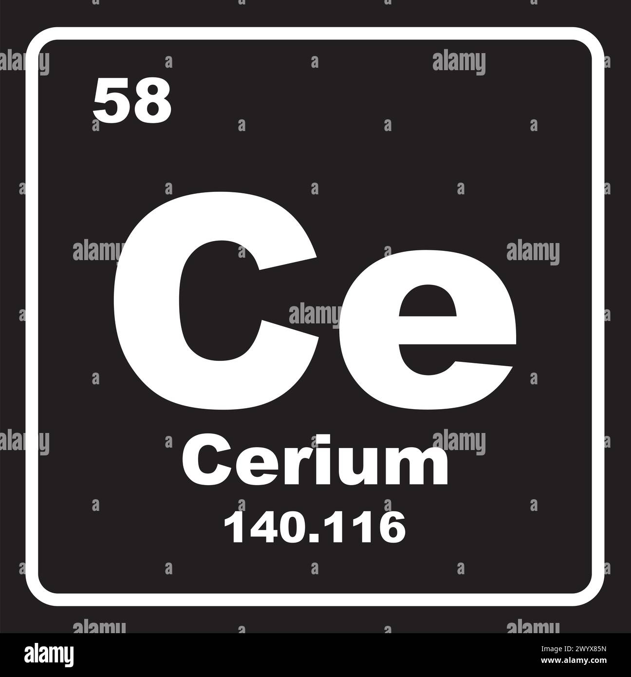 Cerium icon, chemical element in the periodic table Stock Vector Image ...