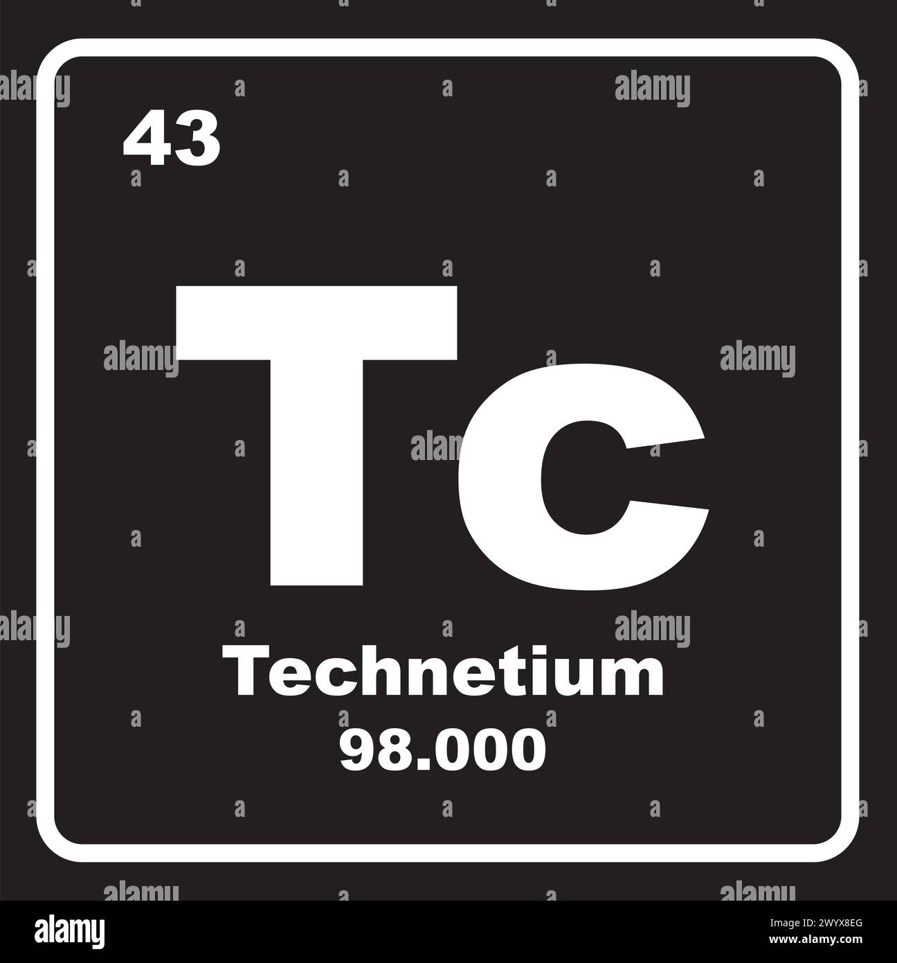 Technetium icon, chemical element in the periodic table Stock Vector ...