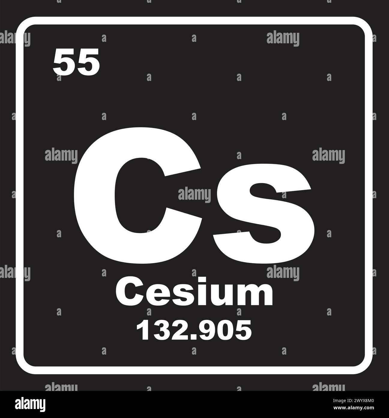 Cesium Icon Chemical Element In The Periodic Table Stock Vector Image And Art Alamy
