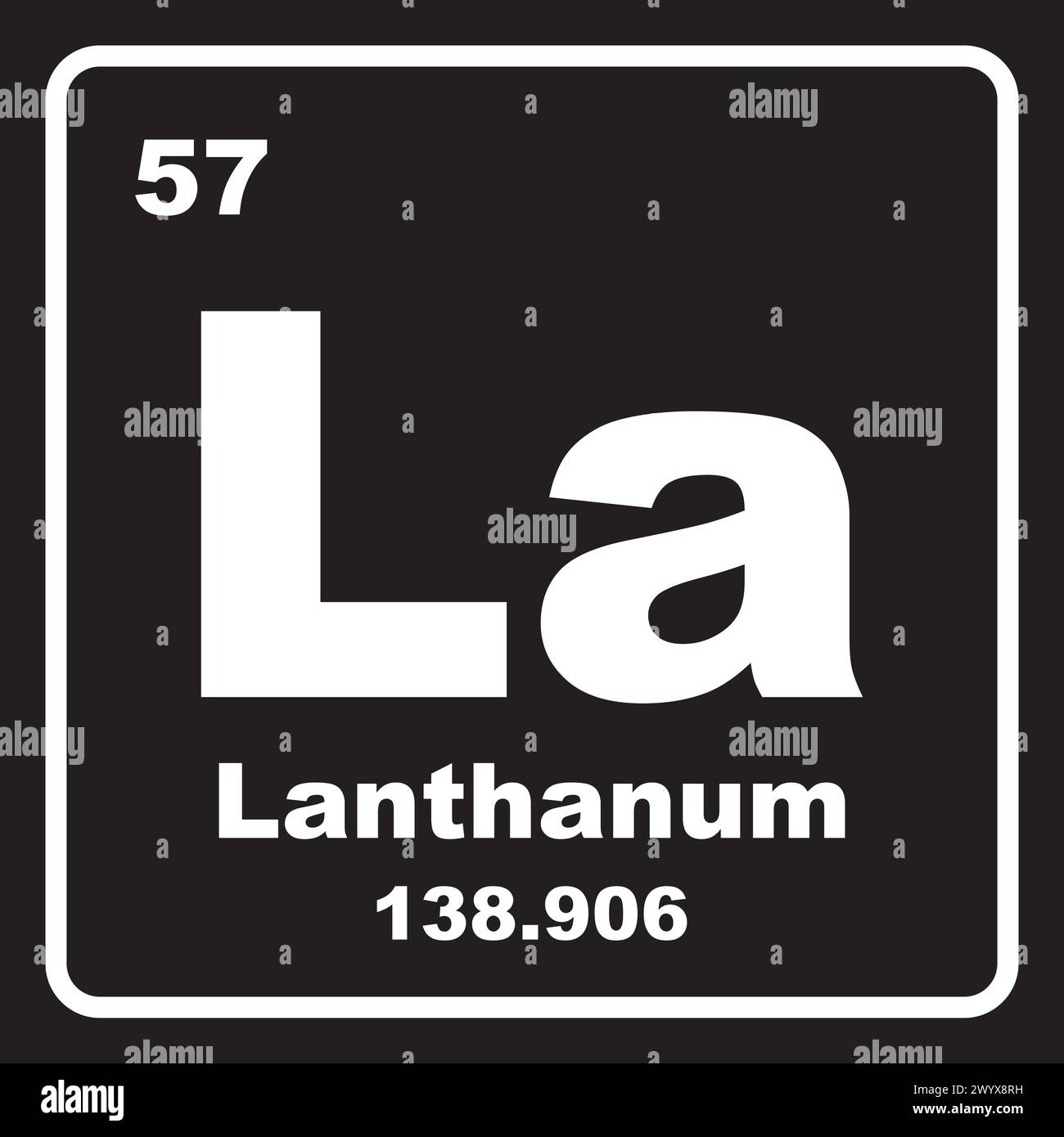 Lanthanum icon, chemical element in the periodic table Stock Vector ...