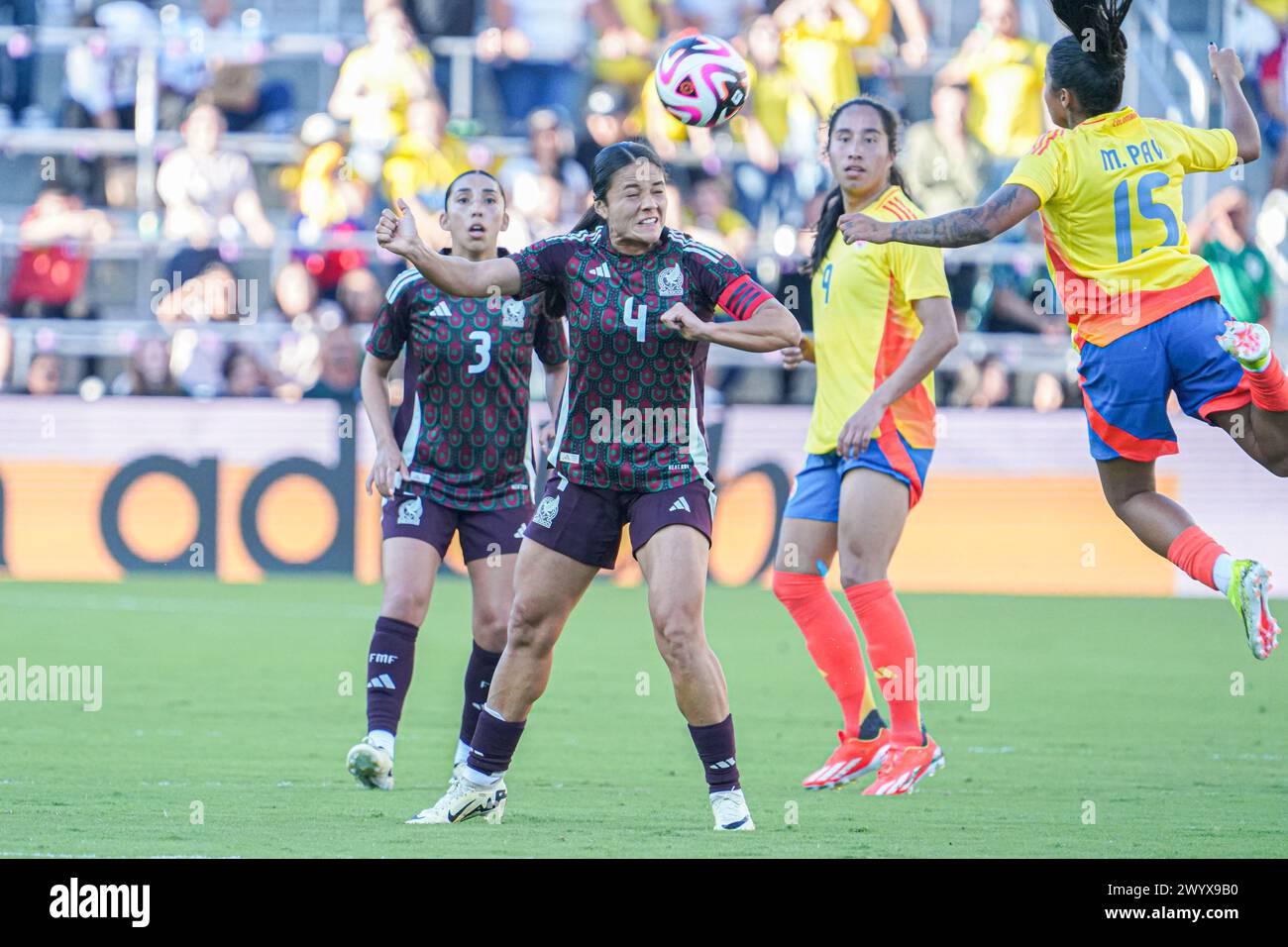 Orlando, Florida, April 6, 2024, Mexico defender Rebeca Bernal #4 wins ...