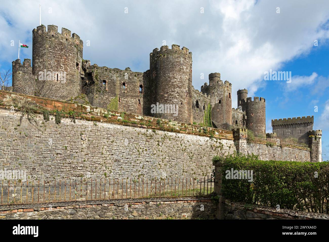 Conwy castle wall towers hi-res stock photography and images - Alamy