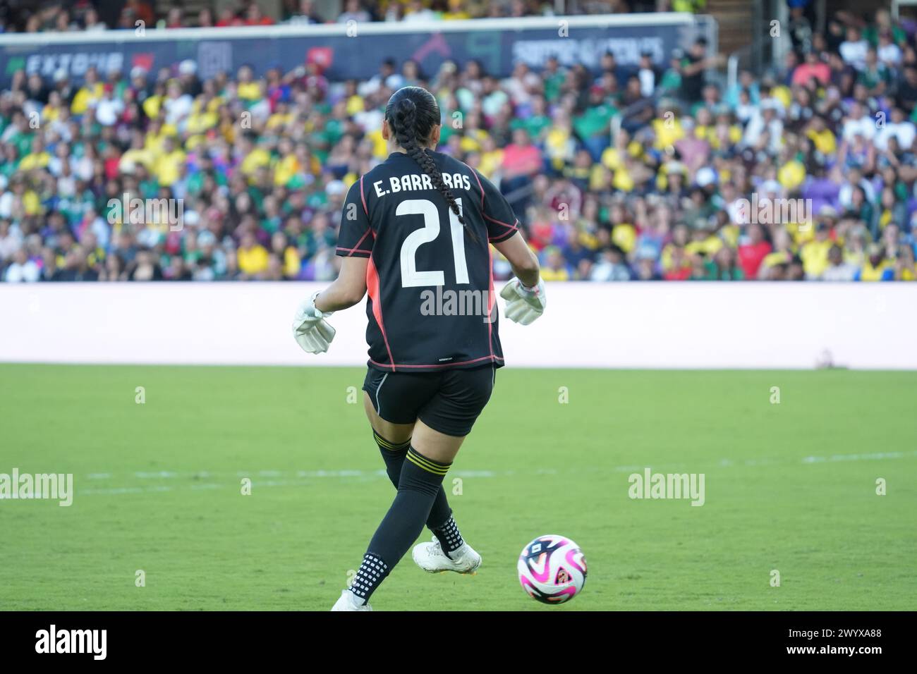 Orlando, Florida, April 6, 2024, Mexico goalkeeper Esthefanny Barreras ...