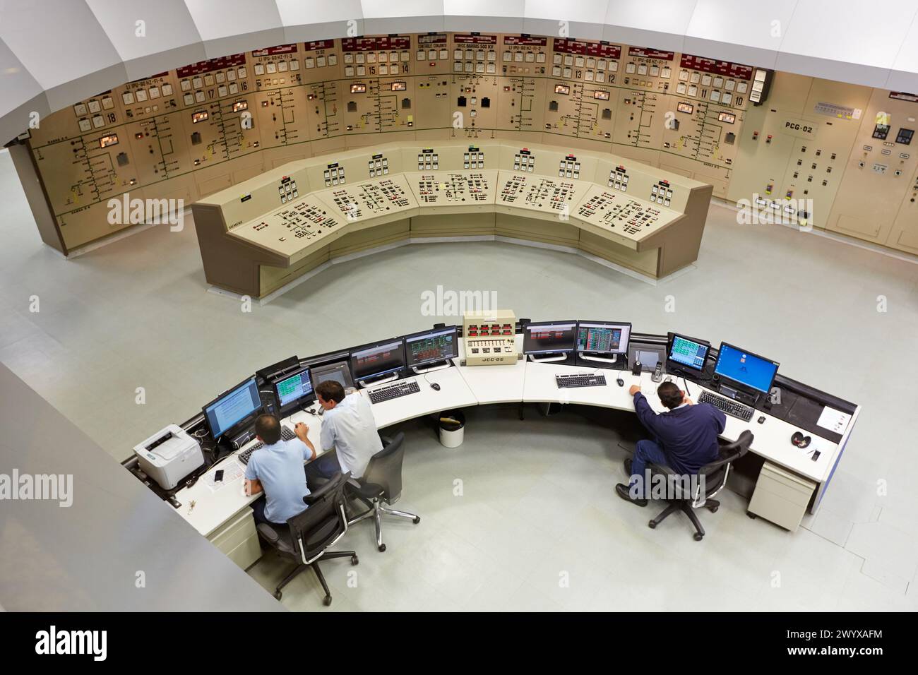 Control room. Itaipu Binacional Hydroelectric Power Plant. Generator of ...