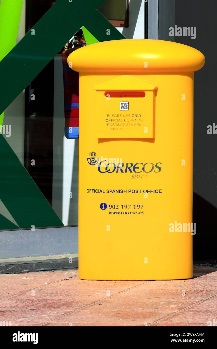 Large yellow plastic post box - Correos - official Spanish Post Office ...