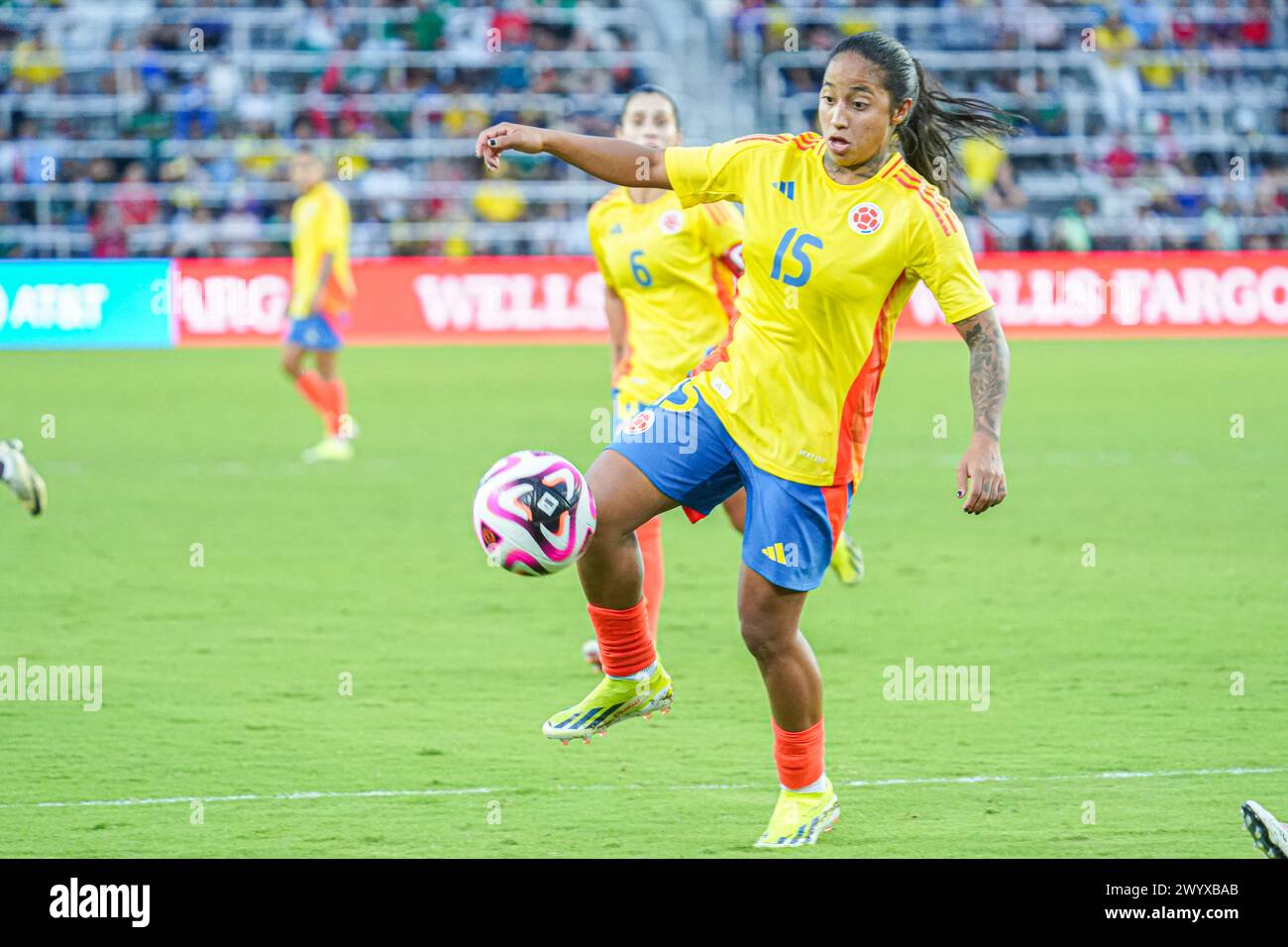 Orlando, Florida, April 6, 2024, Colombia player Manuela Pavi #15 ...