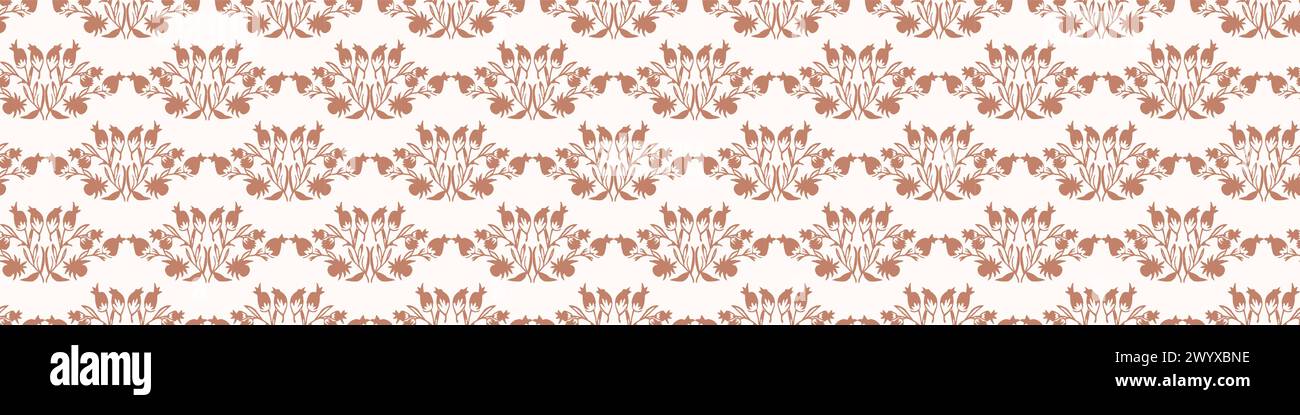 Modern vector border with pretty pressed floral drawing motifs ...